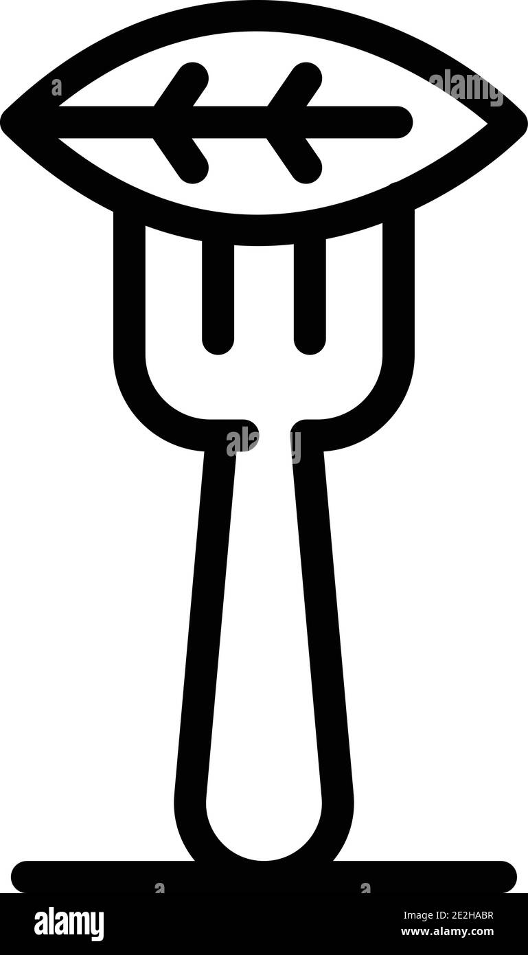 Fork leaf icon. Outline fork leaf vector icon for web design isolated ...