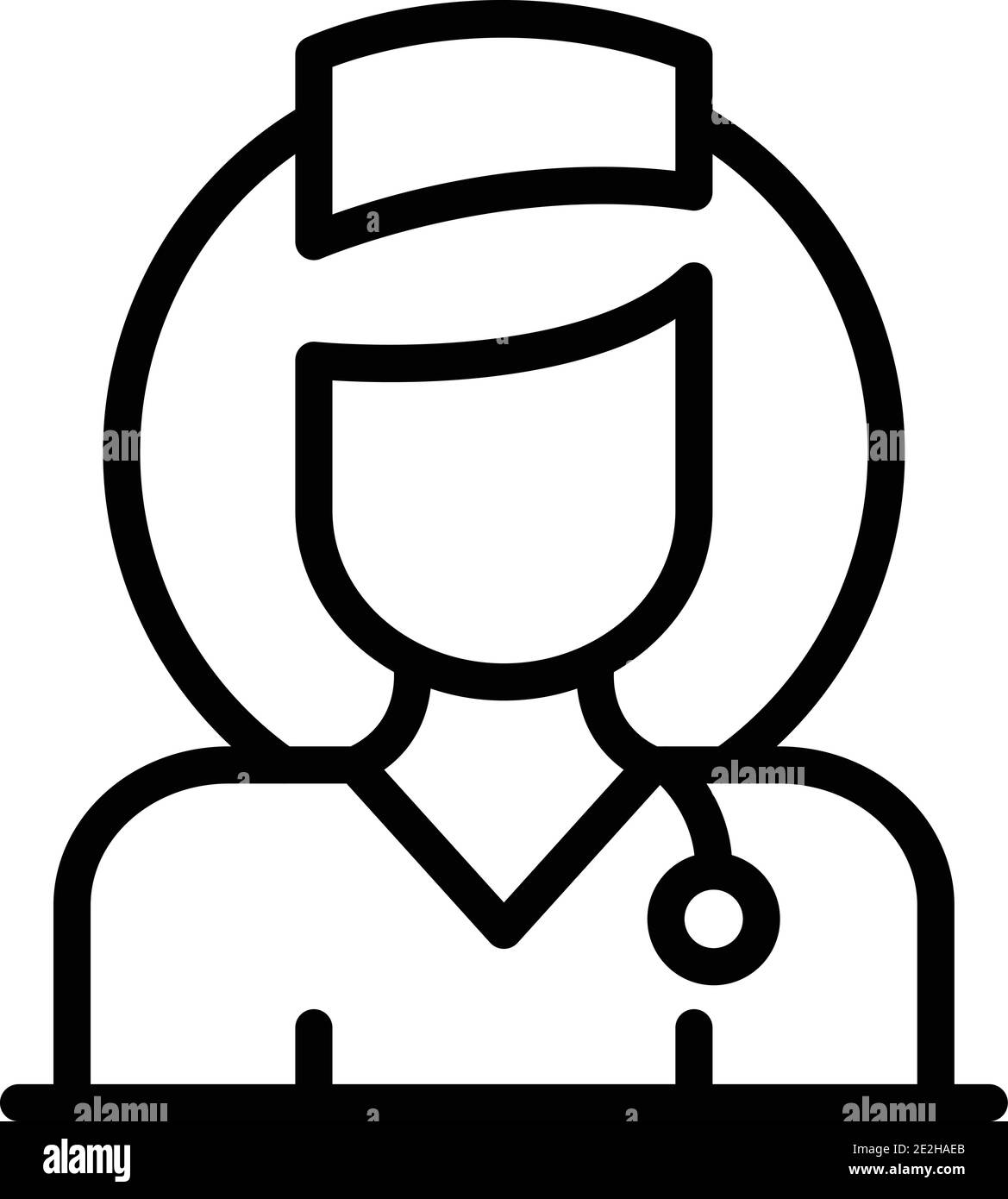 Hospital nurse icon. Outline hospital nurse vector icon for web design ...