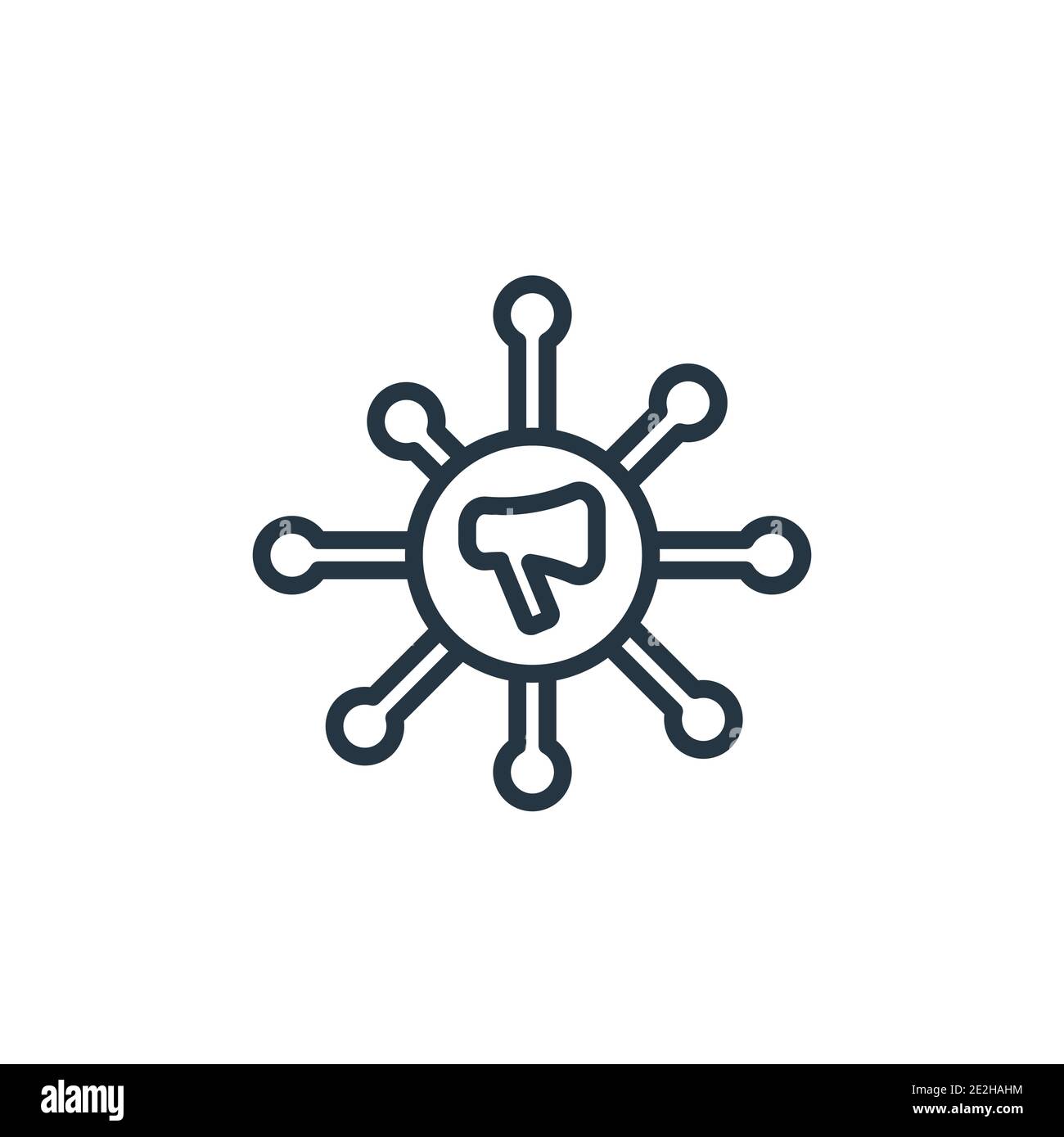Viral outline vector icon. Thin line black viral icon, flat vector ...