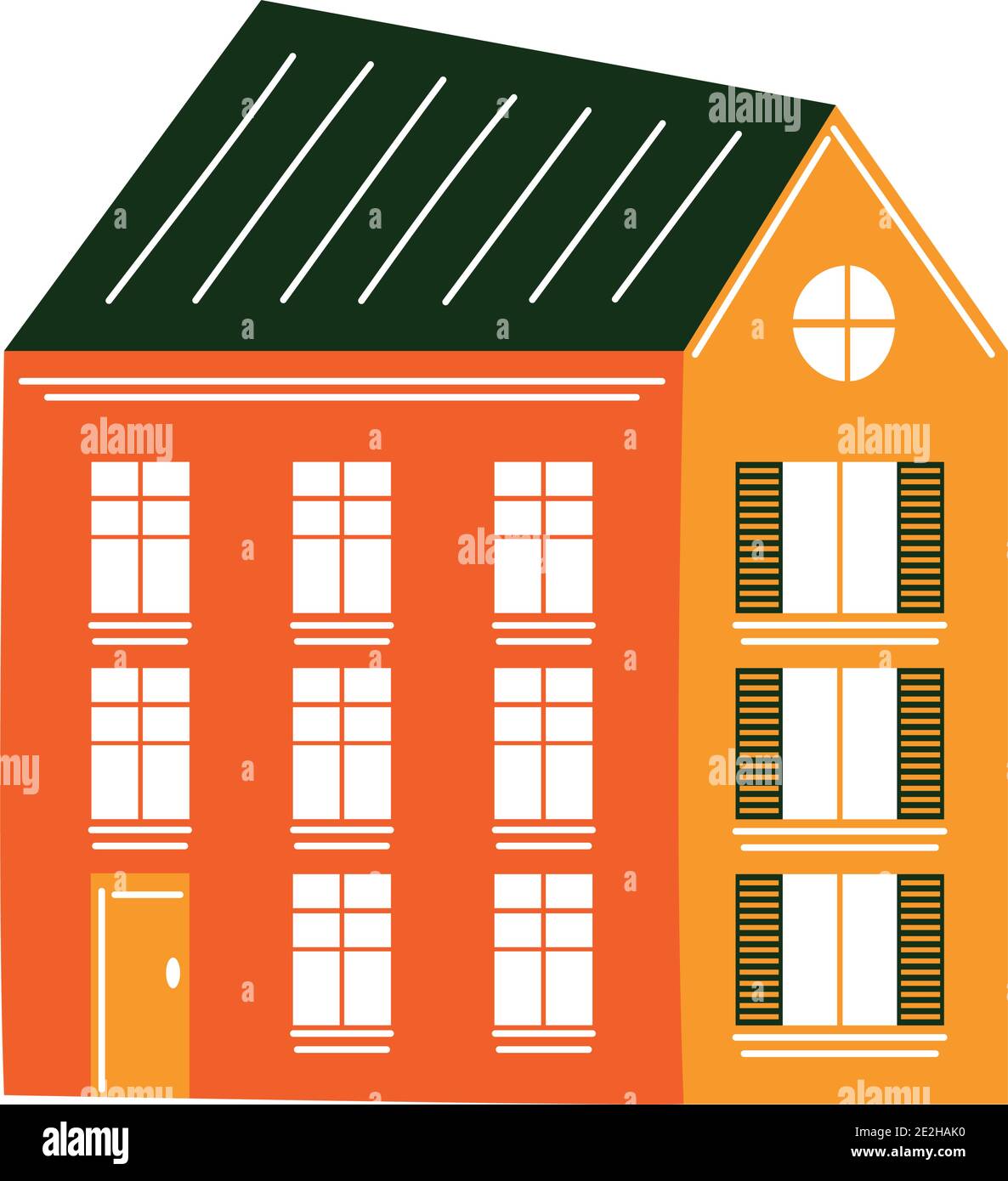 orange building design, Home real estate building theme Vector ...