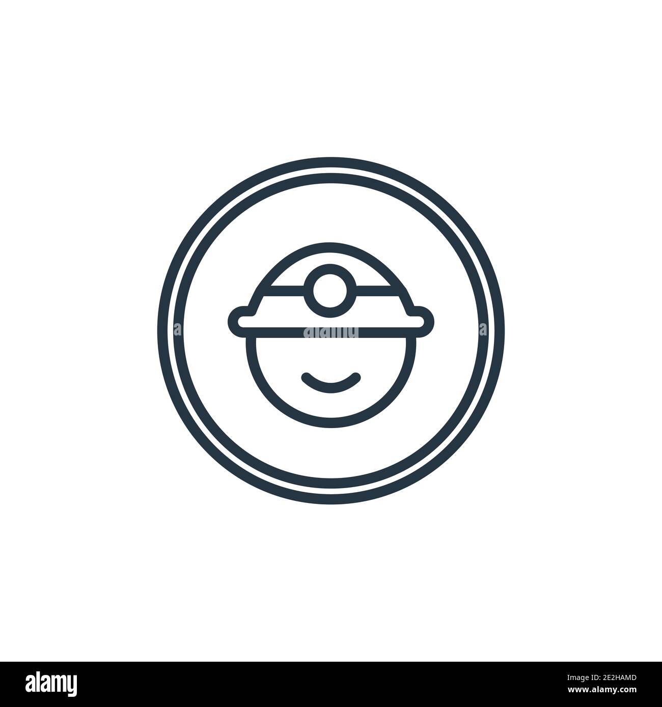 Mine site sign outline vector icon. Thin line black mine site sign icon ...