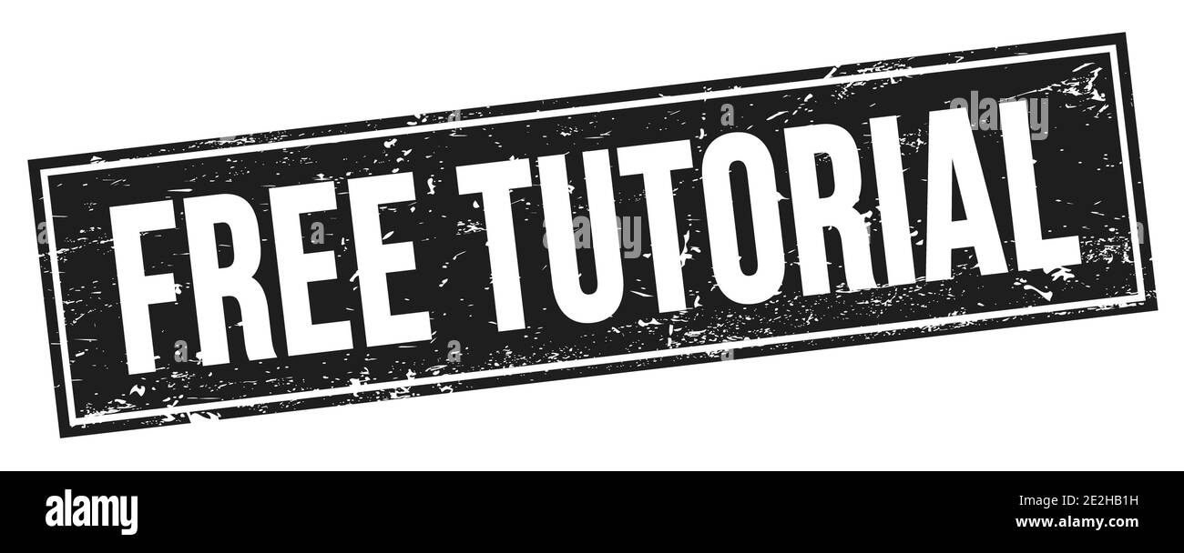 FREE TUTORIAL text on black grungy rectangle stamp sign Stock Photo - Alamy