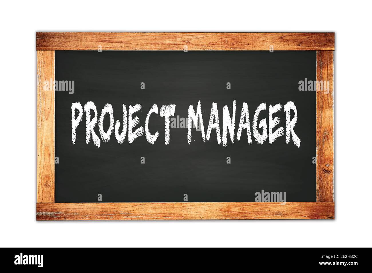 PROJECT MANAGER text written on black wooden frame school blackboard ...