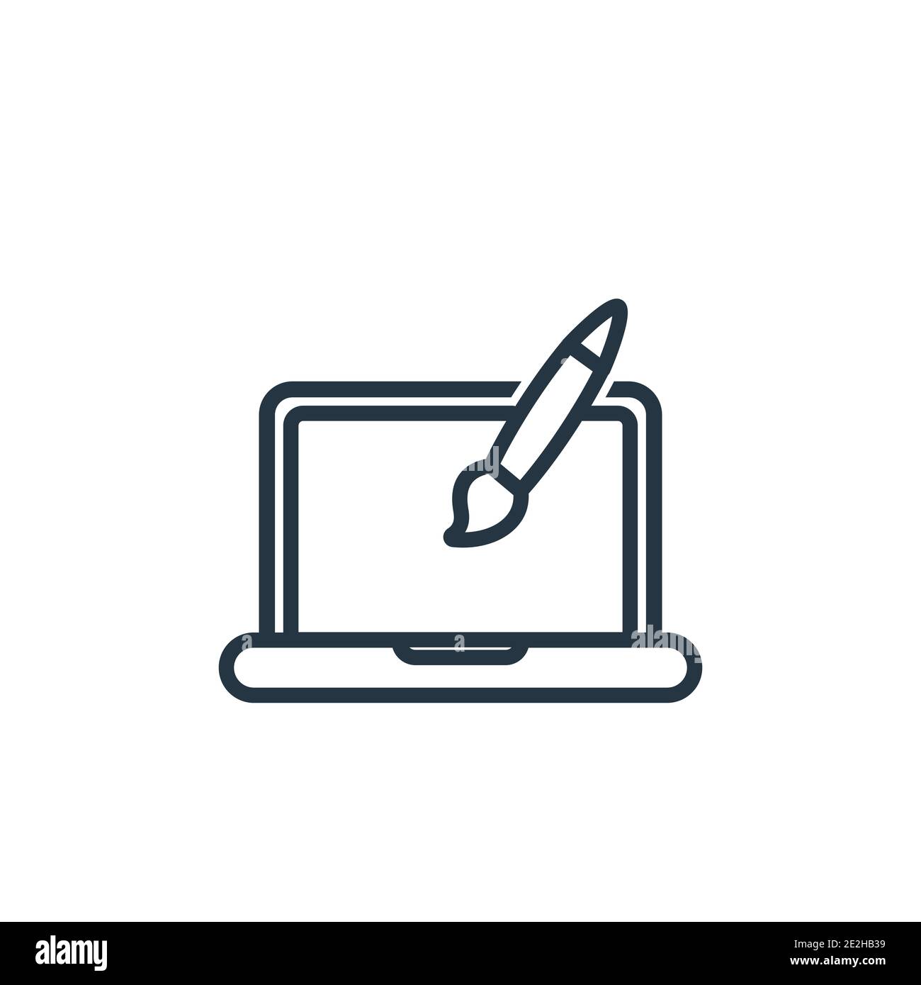 Web graphic outline vector icon. Thin line black web graphic icon, flat ...