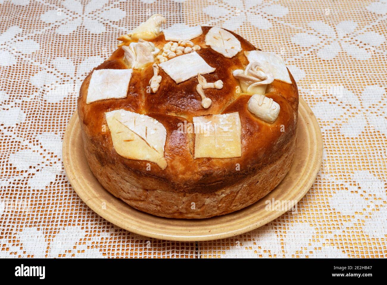Serbian orthodox traditional bread for Krsna Slava - the celebration of ...