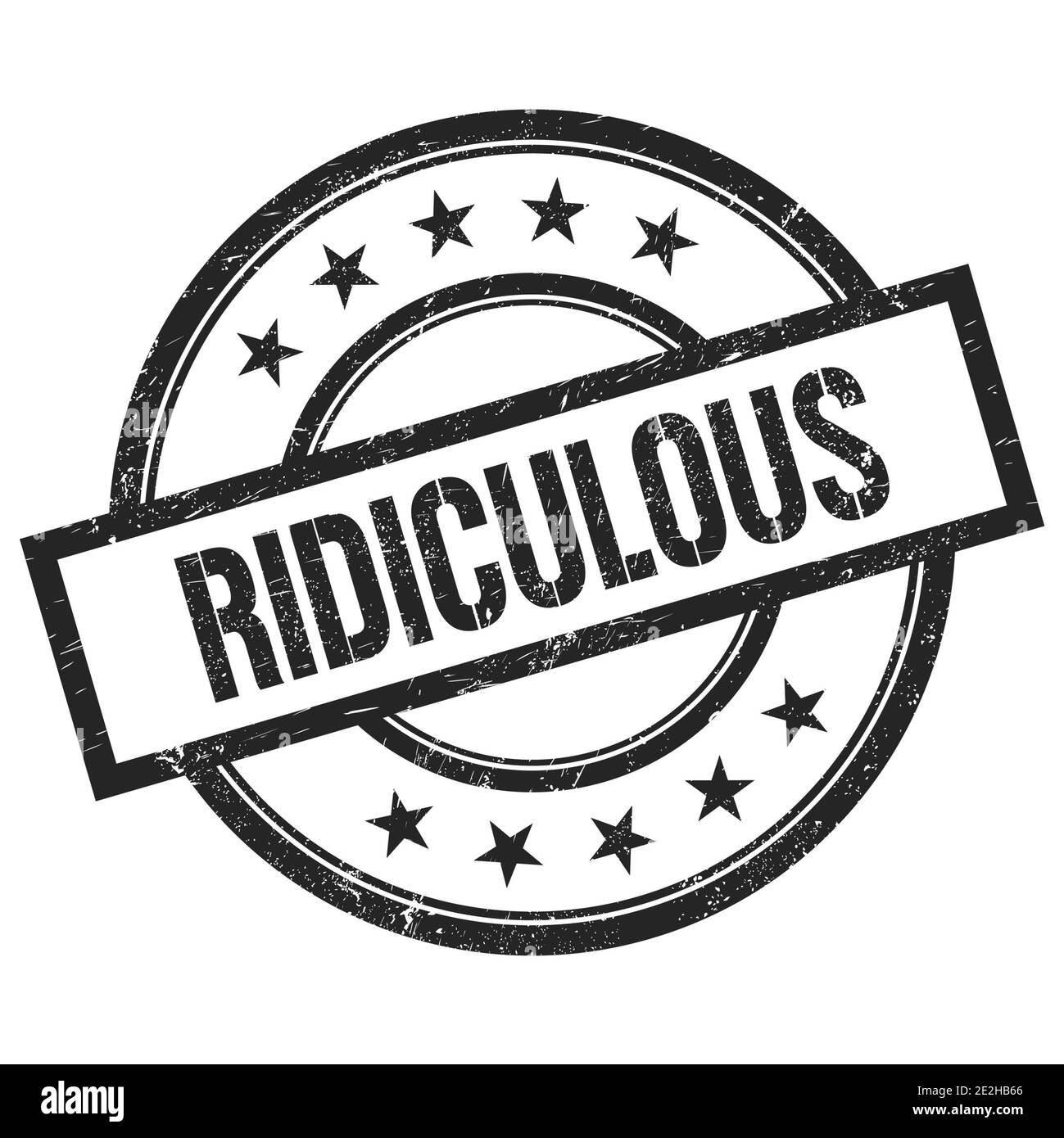 RIDICULOUS text written on black round vintage rubber stamp Stock Photo ...
