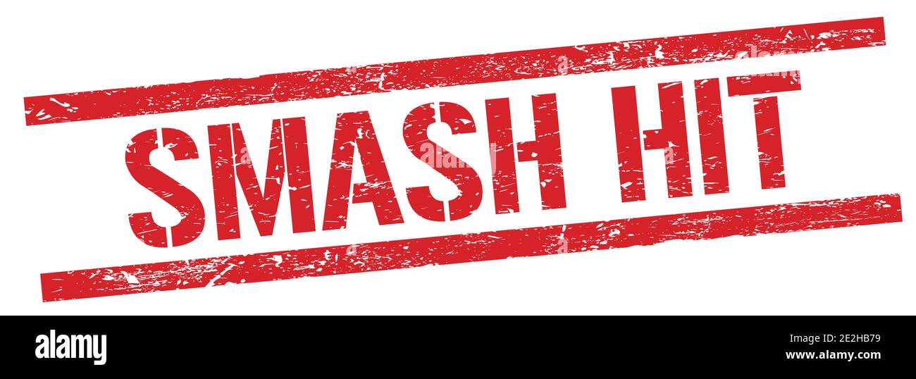 SMASH HIT text on red grungy rectangle stamp sign Stock Photo - Alamy