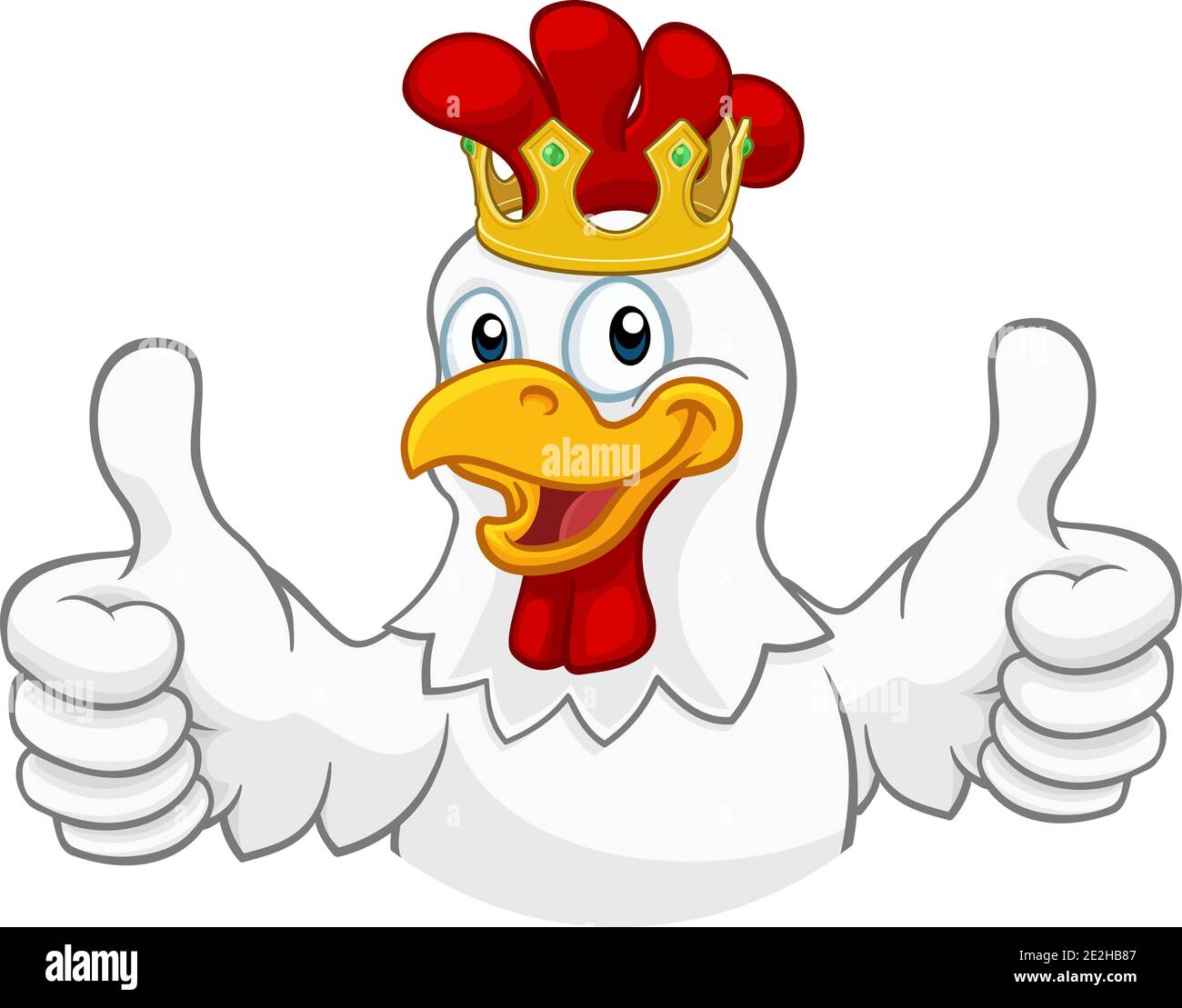King Chicken Rooster Cockerel Bird Crown Cartoon Stock Vector Image ...