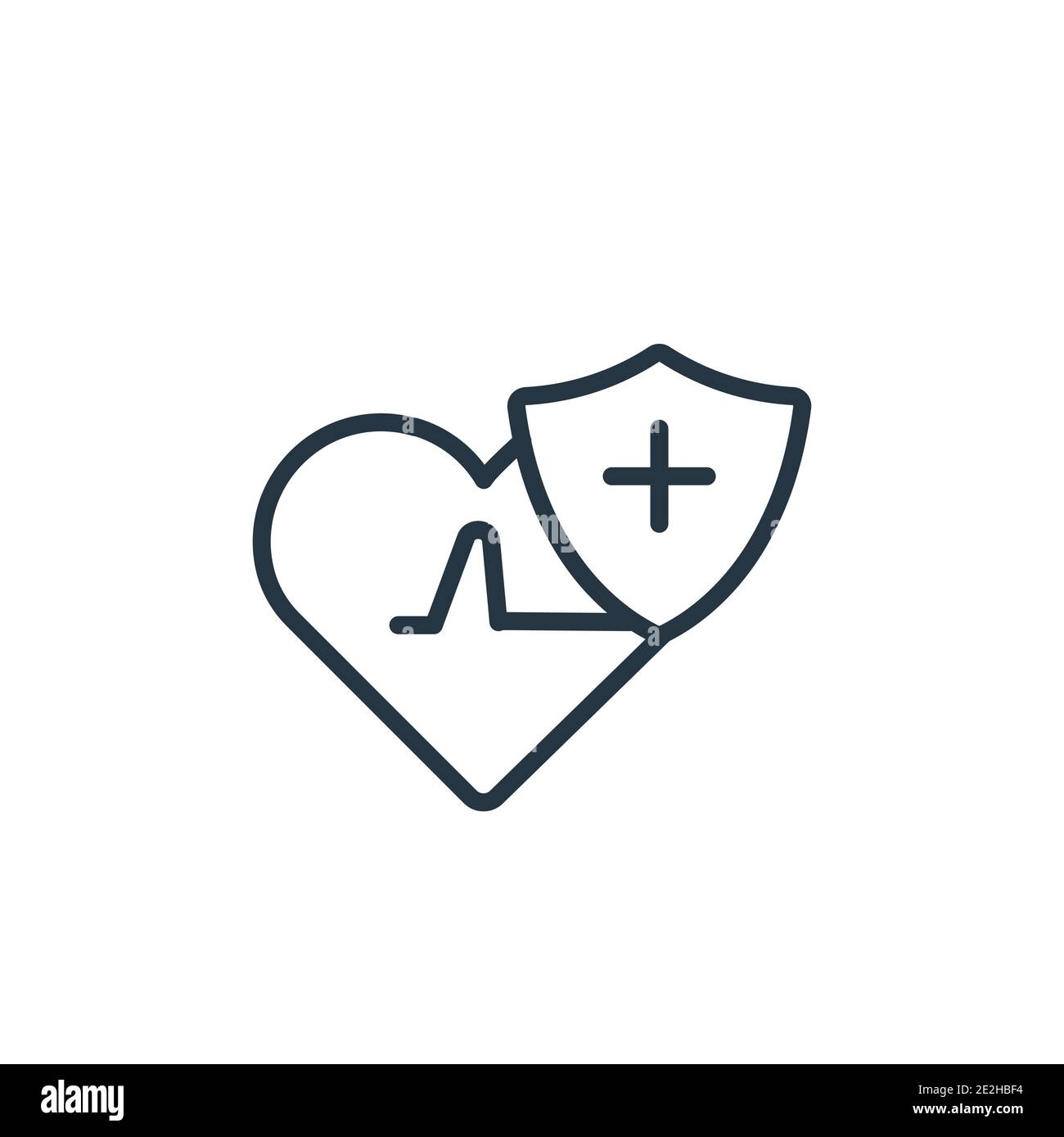 Heart insurance outline vector icon. Thin line black heart insurance ...