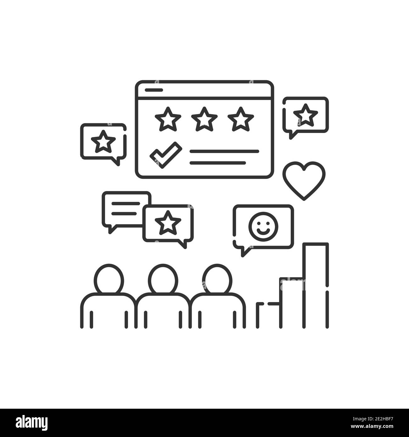 Feedback black line icon. Crowdfunding. Pictogram for web page, mobile ...