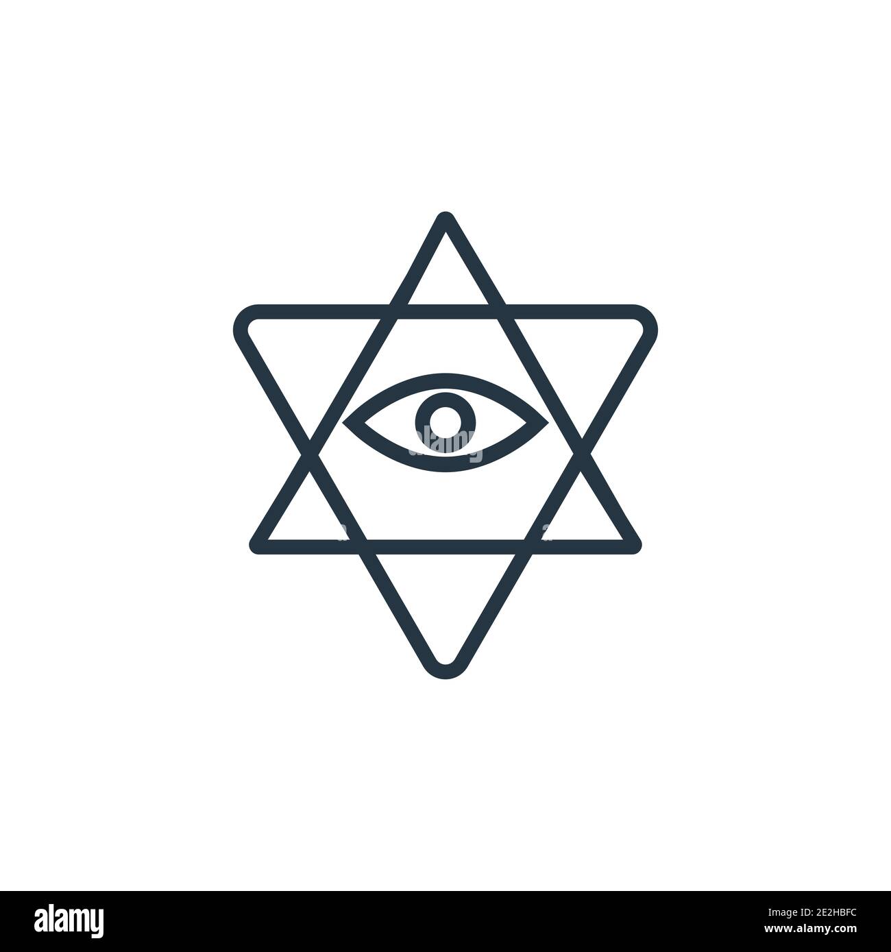 Esoteric outline vector icon. Thin line black esoteric icon, flat ...
