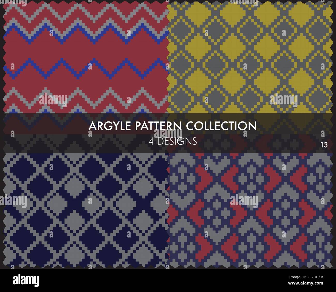 Argyle seamless pattern collection includes 4 design swatches for ...