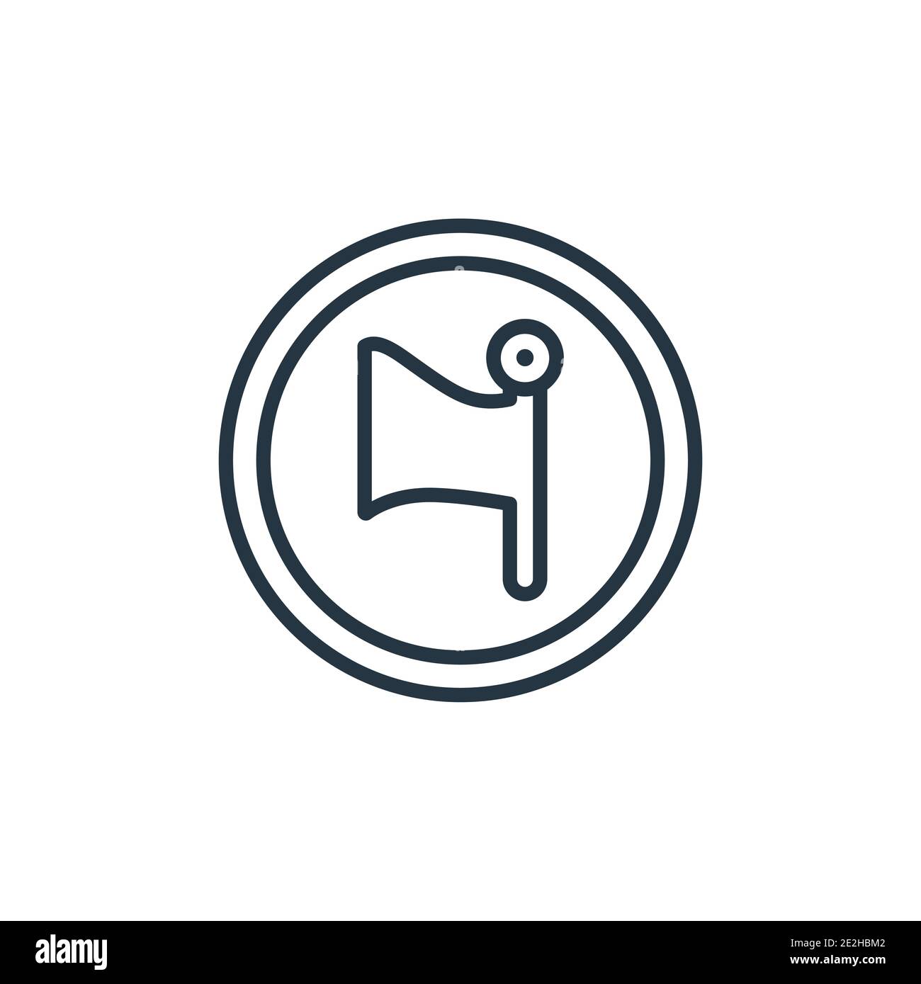 Flag icon outline vector icon. Thin line black flag icon icon, flat vector simple element ...