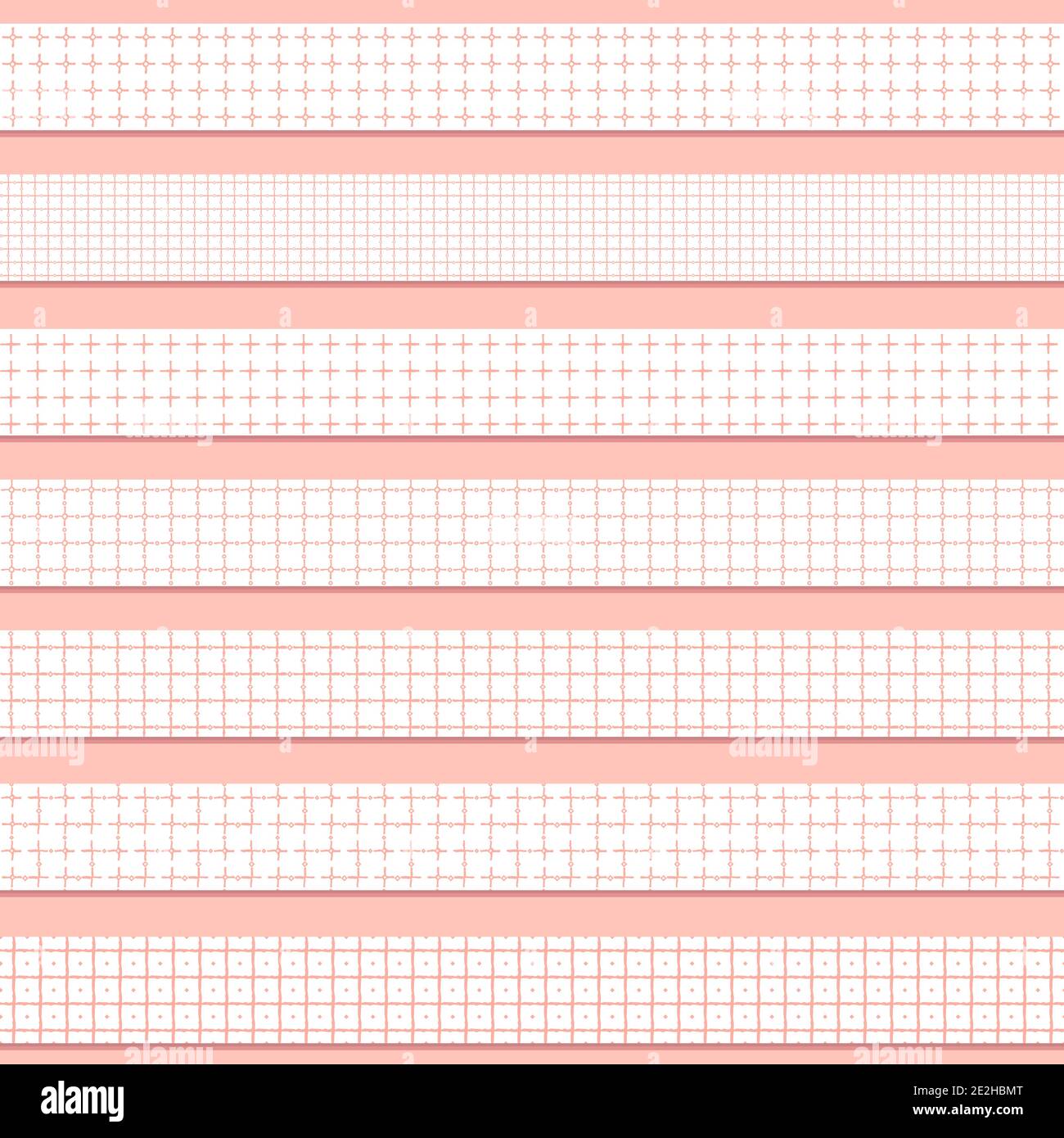 Set of seven cute pastel patterned pink washi seamless border tapes for ...