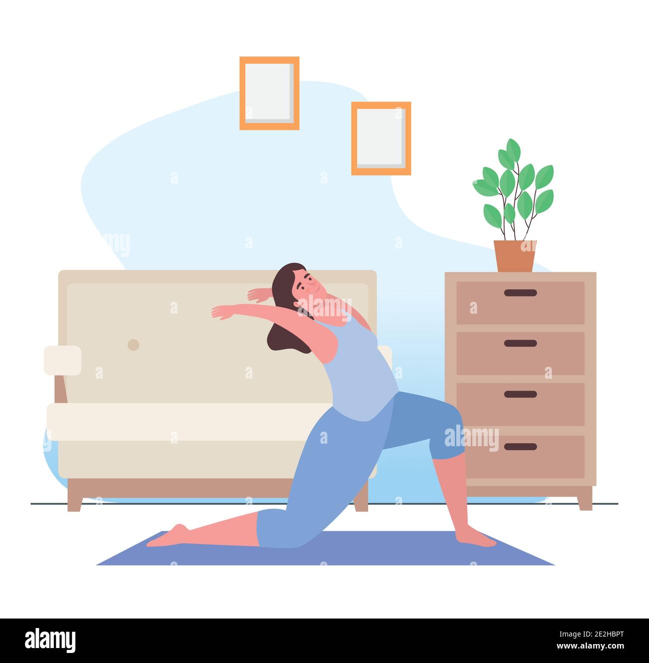 Workout home on mat exercise Stock Vector Images - Alamy