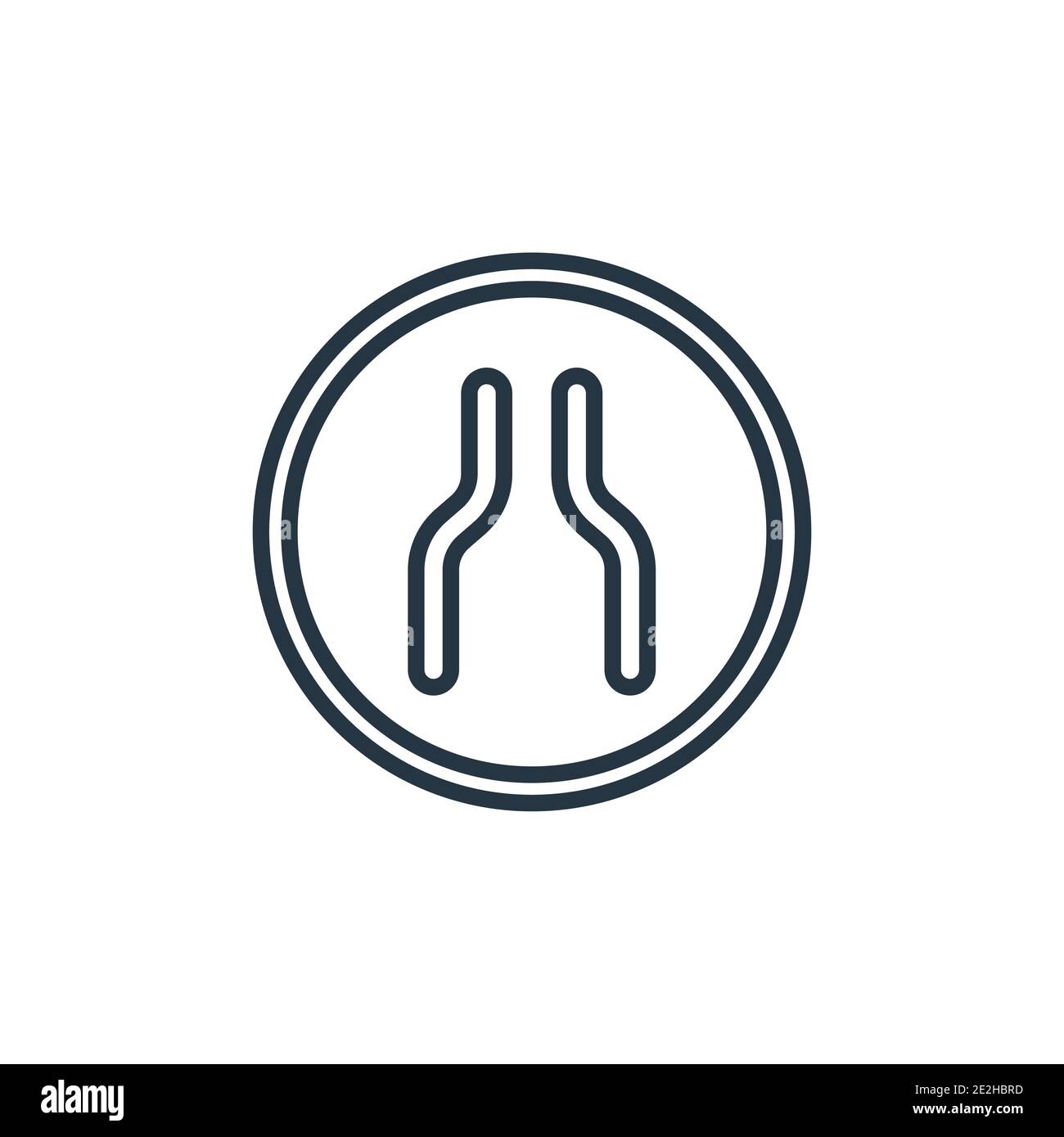 Narrow two lanes sign outline vector icon. Thin line black narrow two ...