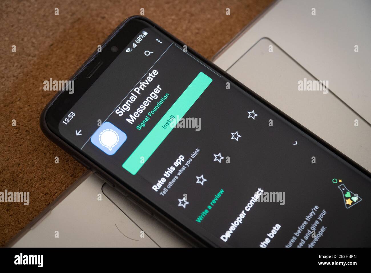 mobile phone showing Signal messenger App logo Stock Photo - Alamy