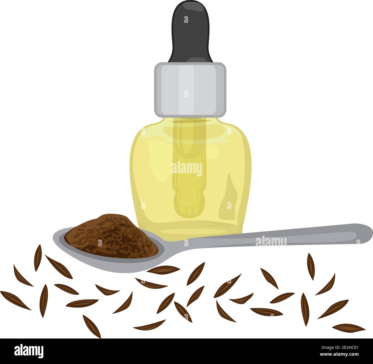Cumin seeds and powder Stock Vector Images - Alamy