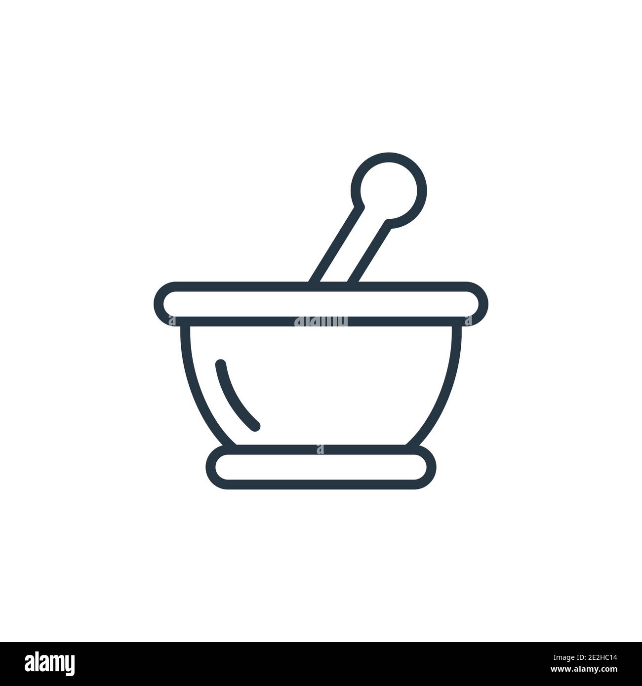 Mortar outline vector icon. Thin line black mortar icon, flat vector ...