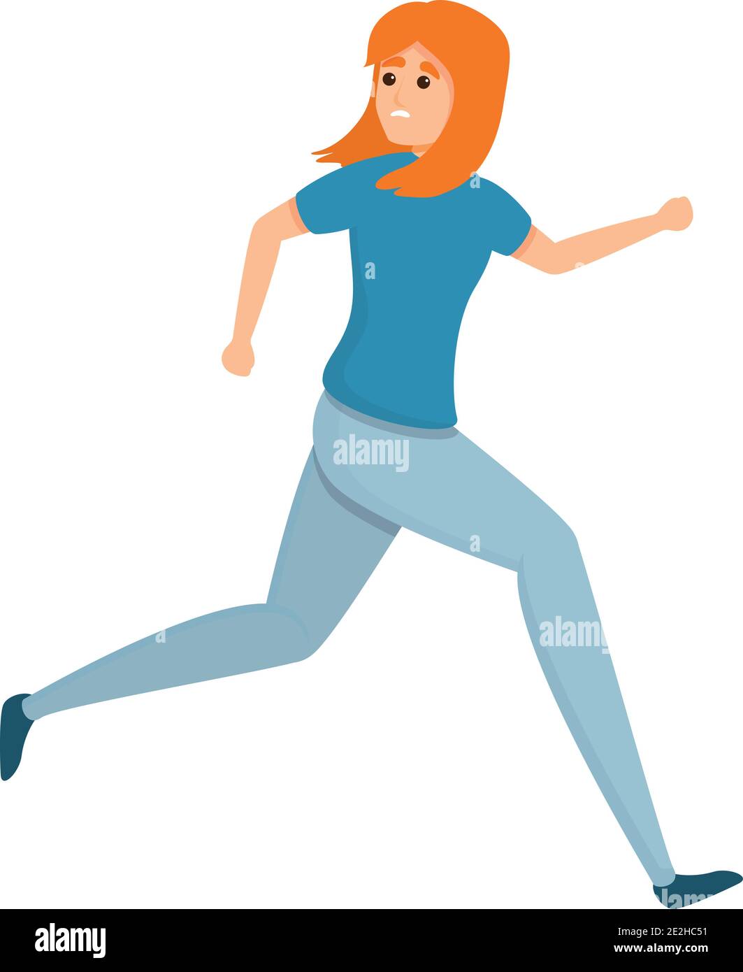 Scared running girl icon. Cartoon of scared running girl vector icon ...