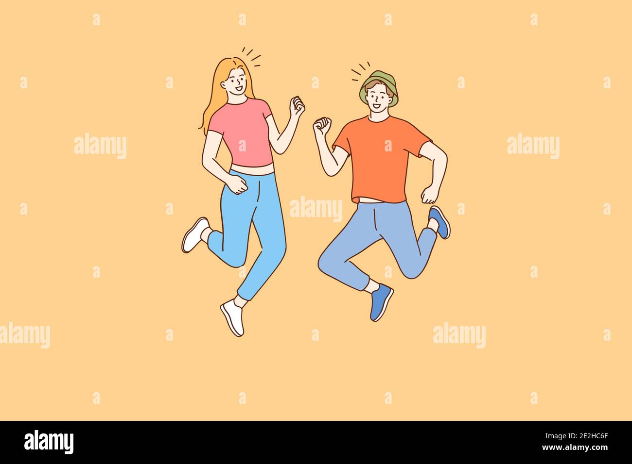 Smiling girl having fun Stock Vector Images - Alamy