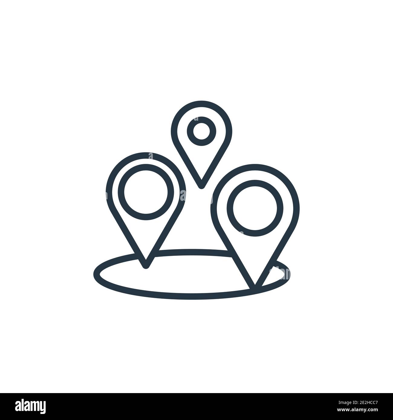 Locations outline vector icon. Thin line black locations icon, flat ...