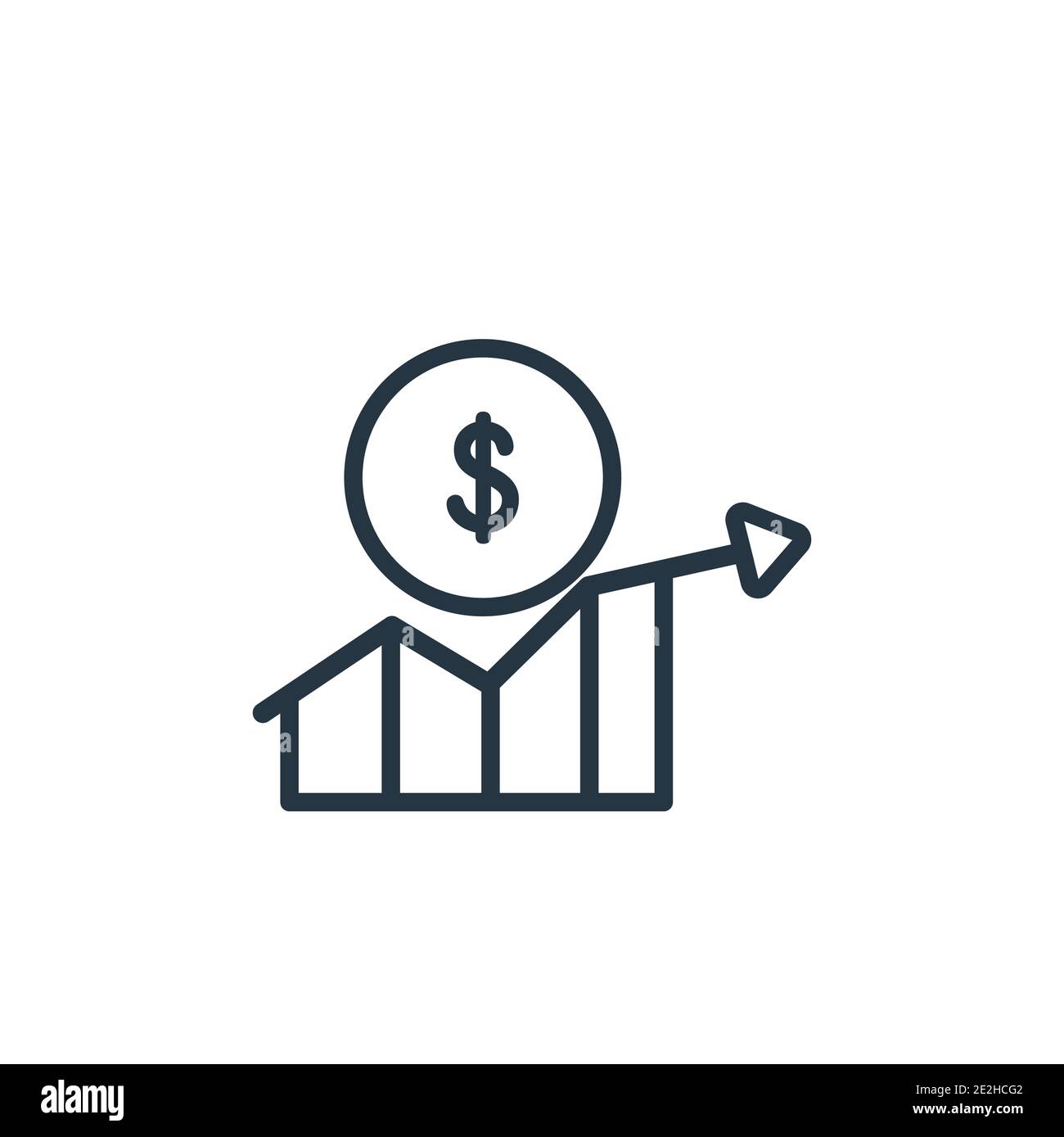 Sales outline vector icon. Thin line black sales icon, flat vector ...