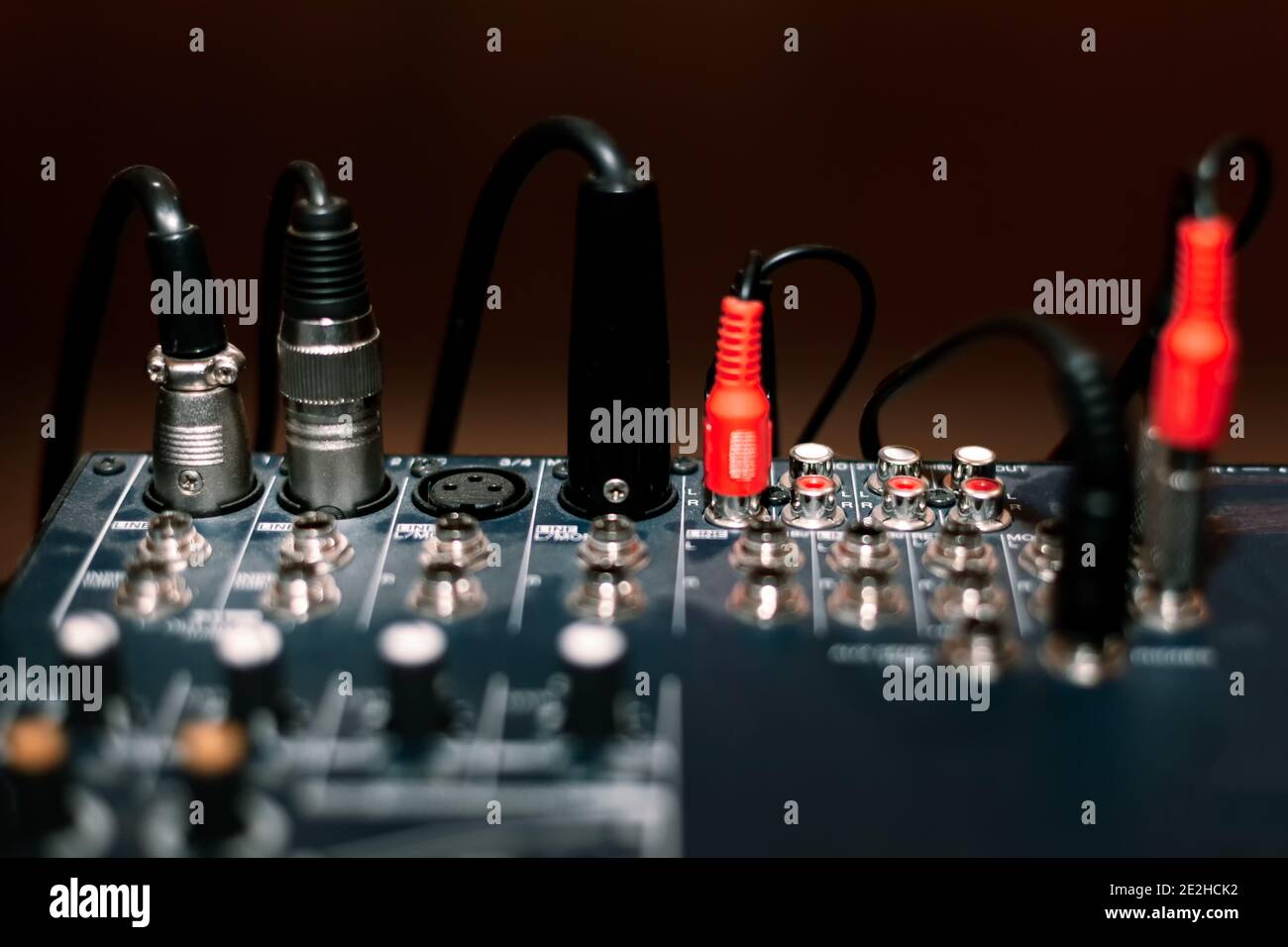 Mixing Console and Plugs . Professional Sound Input Mixer Stock Photo ...