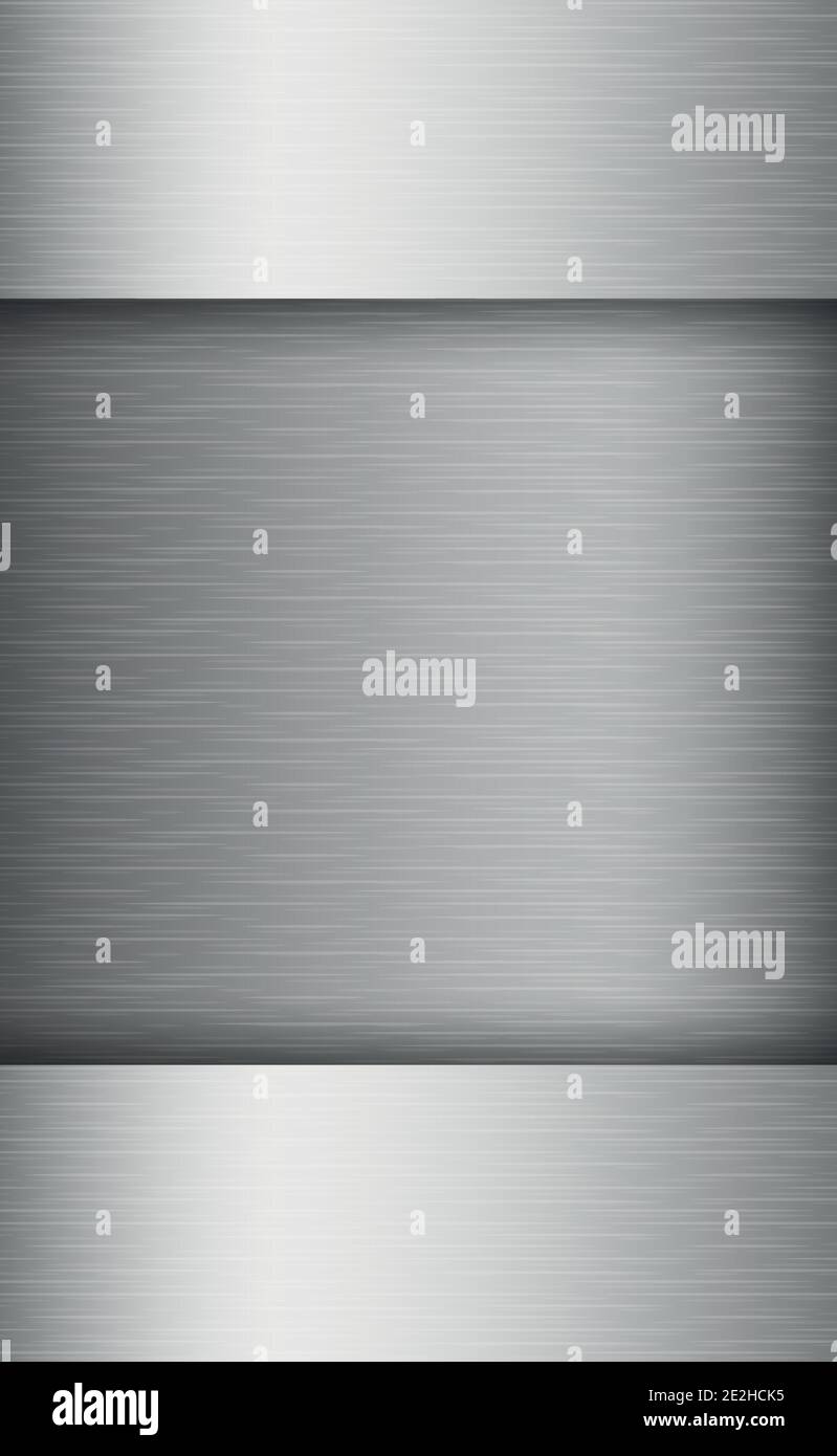 Texture panorama of silver metal with reflection - background Stock ...