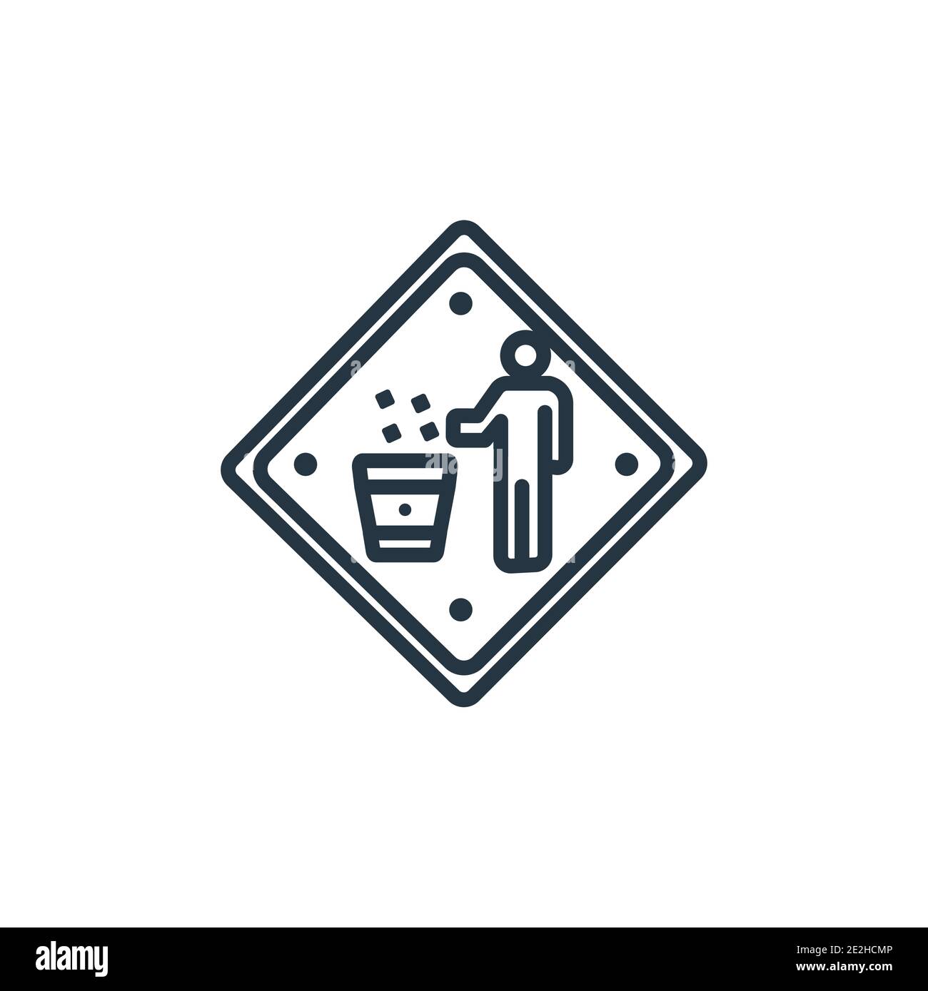 Throw to the bin outline vector icon. Thin line black throw to the bin ...
