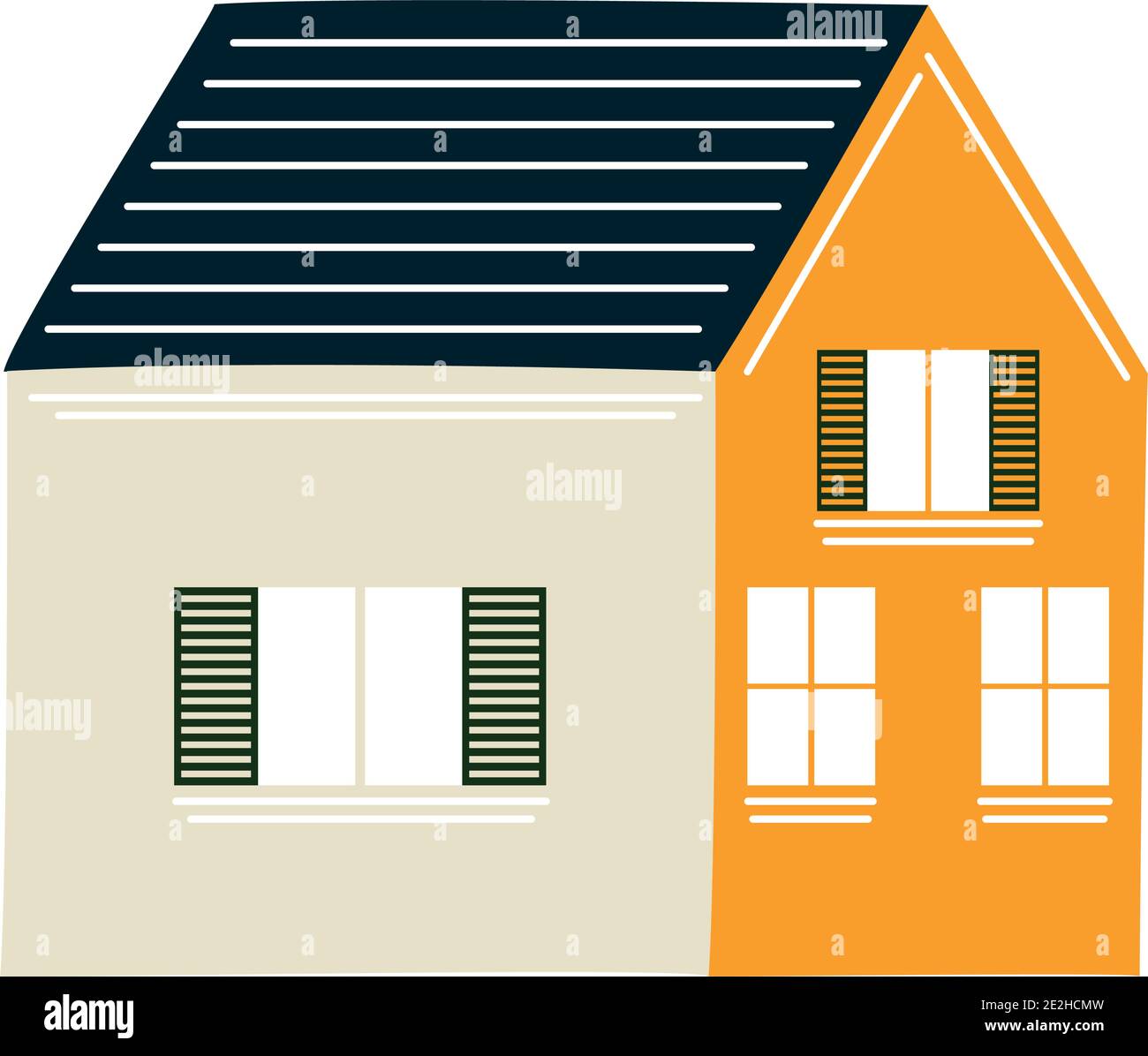 orange and white house design, Home real estate building theme Vector ...