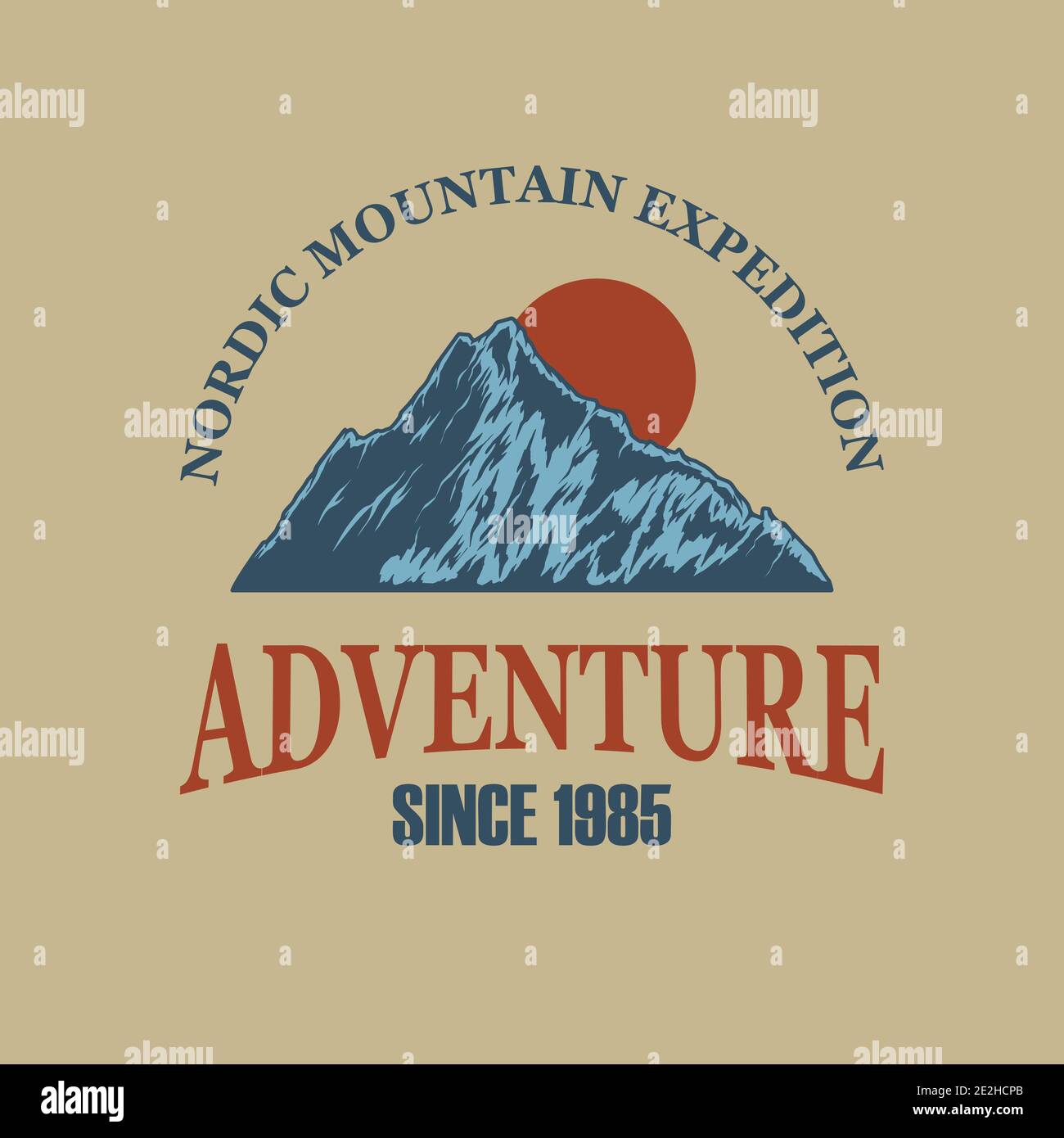 Adventure. Wild life. Mountains illustration with lettering. Design ...