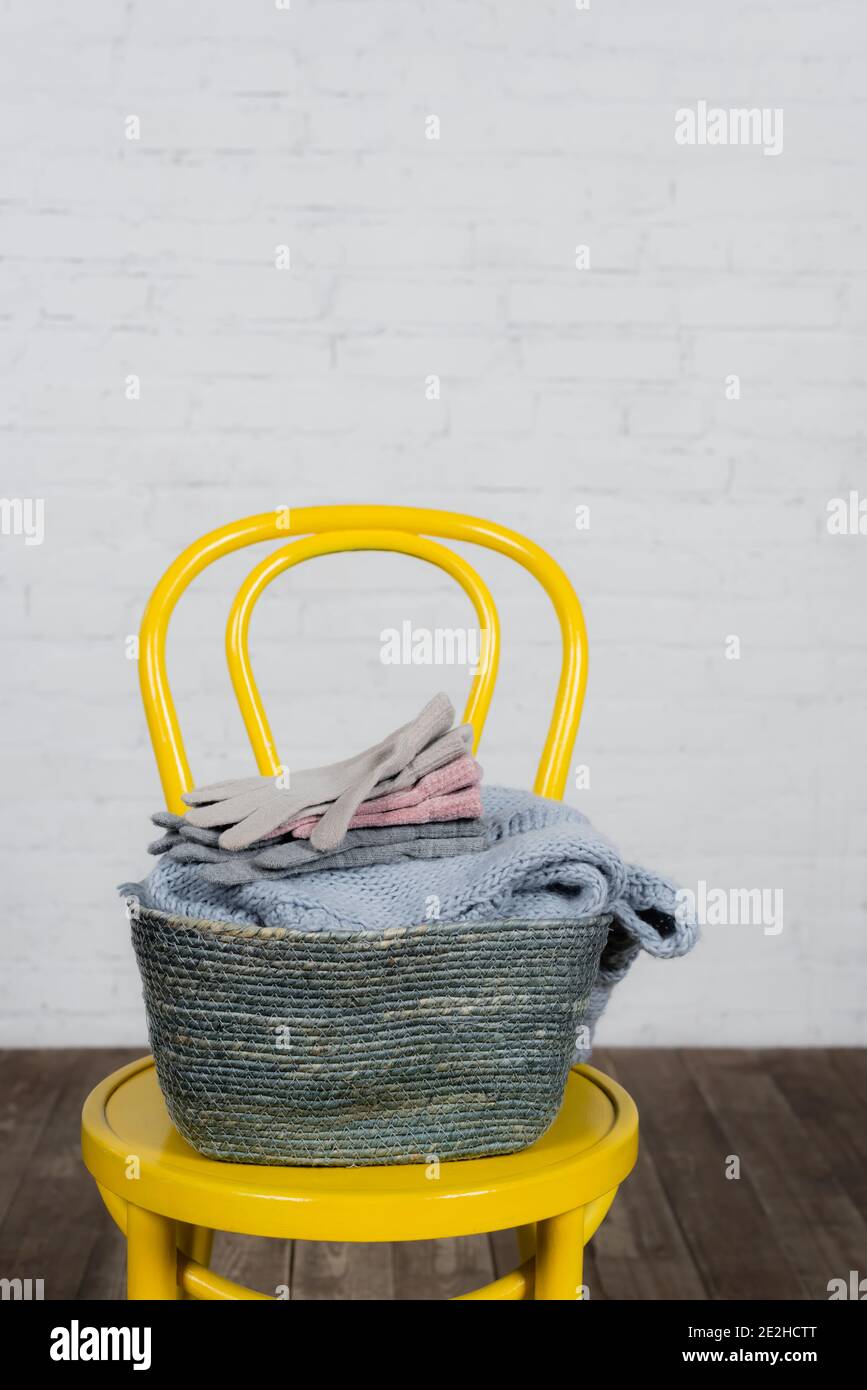 Basket wool on chair hi-res stock photography and images - Alamy