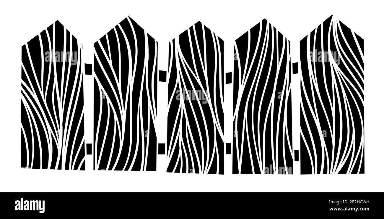Wooden fence black white Cut Out Stock Images & Pictures - Alamy