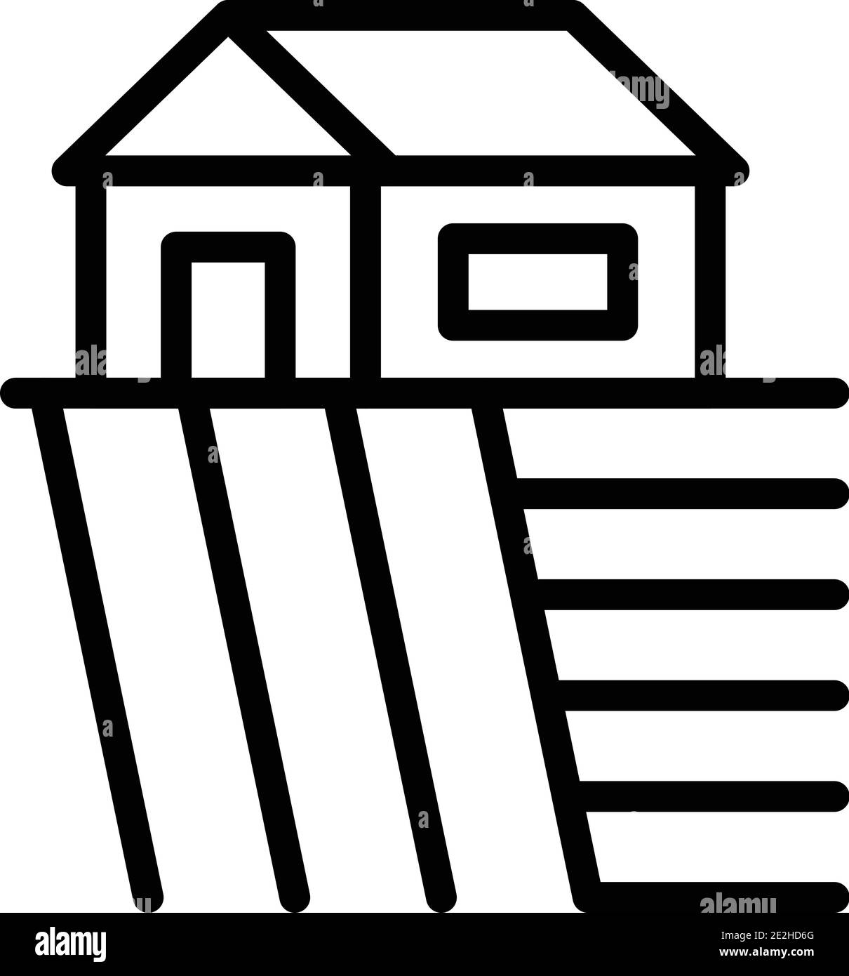 Village house icon. Outline village house vector icon for web design ...