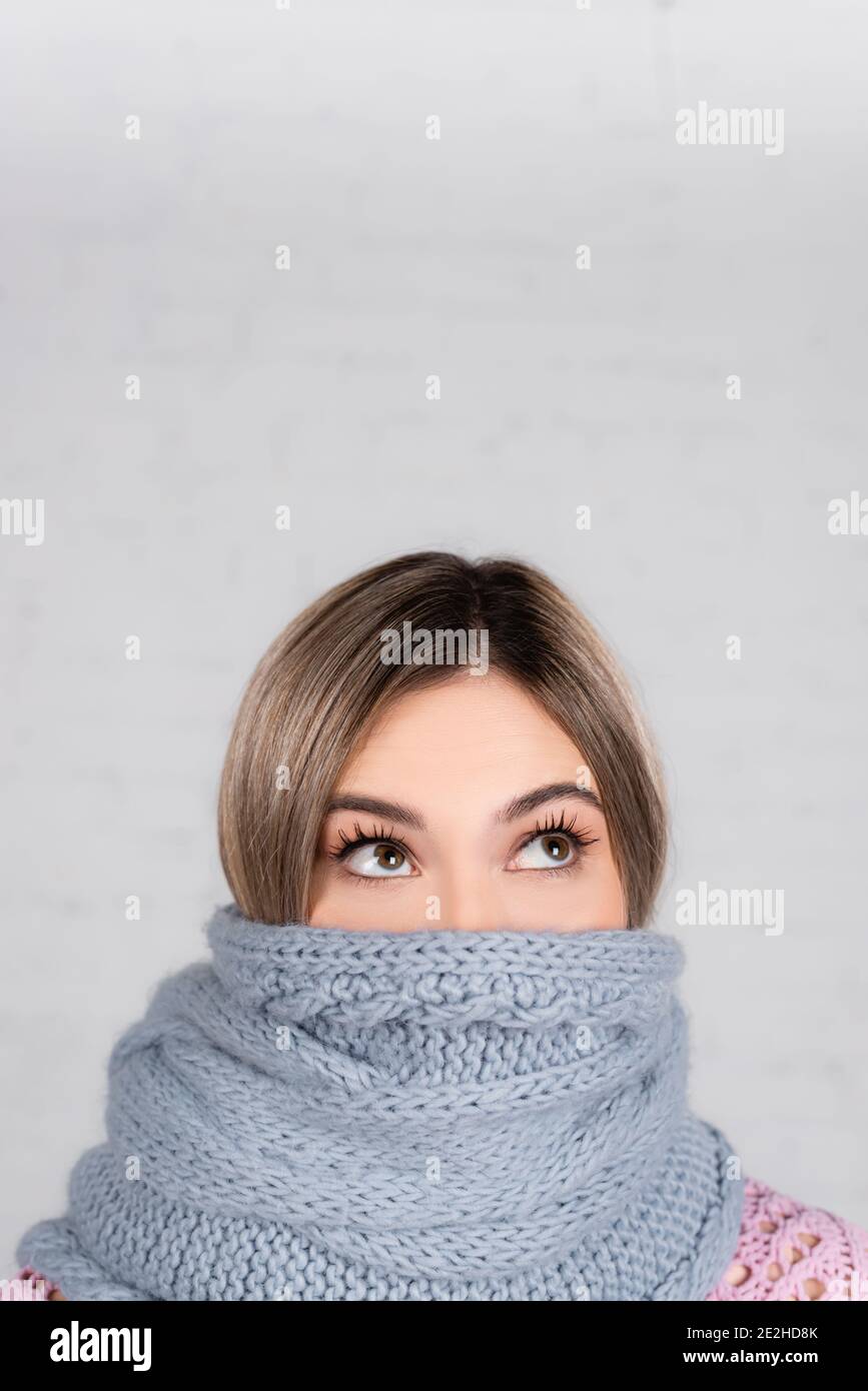 Trendy woman wrapped up hi-res stock photography and images - Alamy
