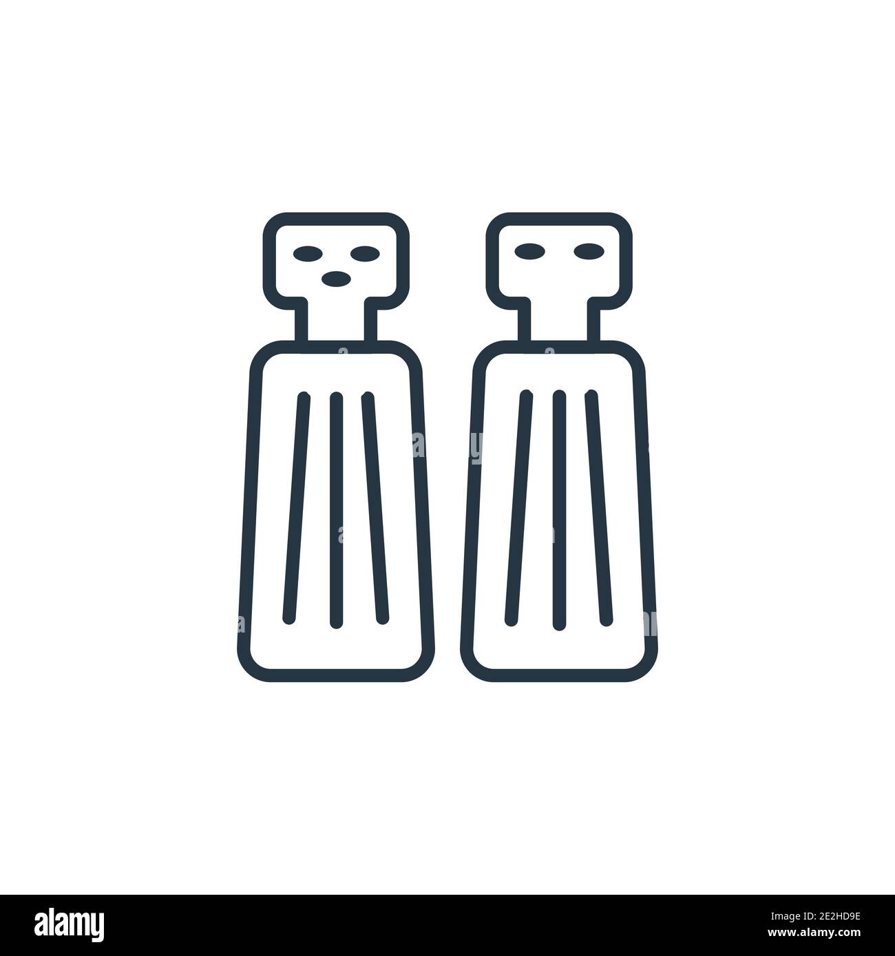 Salt and pepper outline vector icon. Thin line black salt and pepper ...