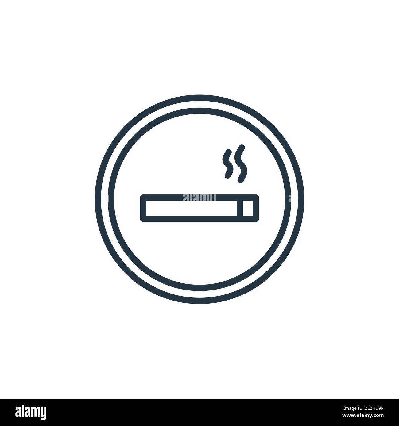 Smoke zone outline vector icon. Thin line black smoke zone icon, flat ...