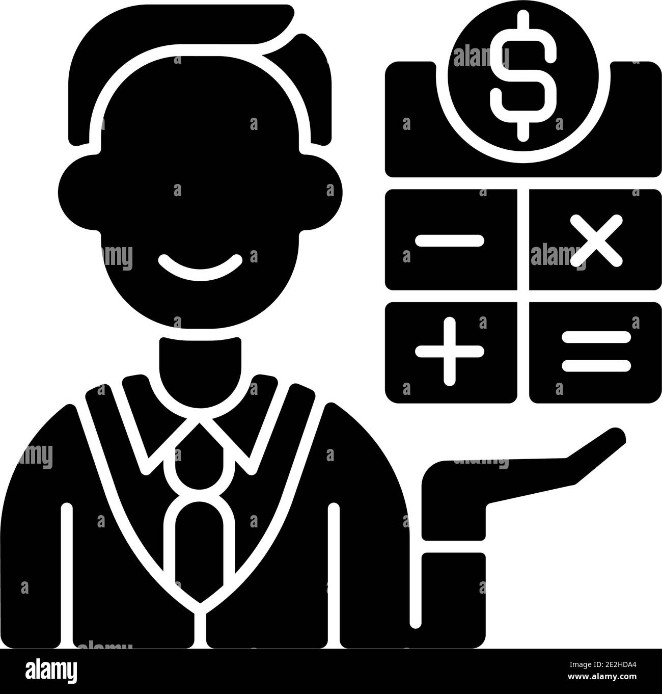 Accountant work vector black Cut Out Stock Images & Pictures - Alamy