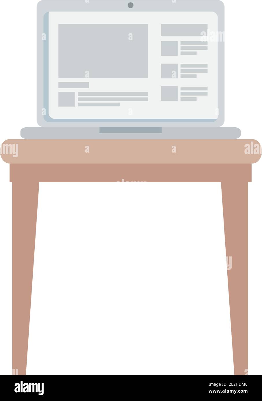 laptop on home table vector design Stock Vector Image & Art - Alamy