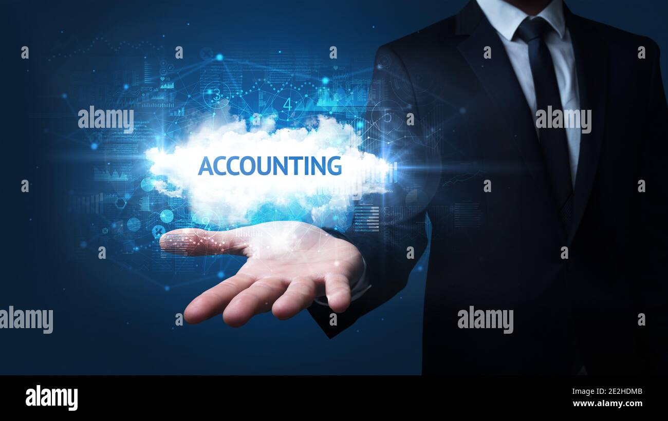 Hand of Businessman holding ACCOUNTING inscription, successful business ...