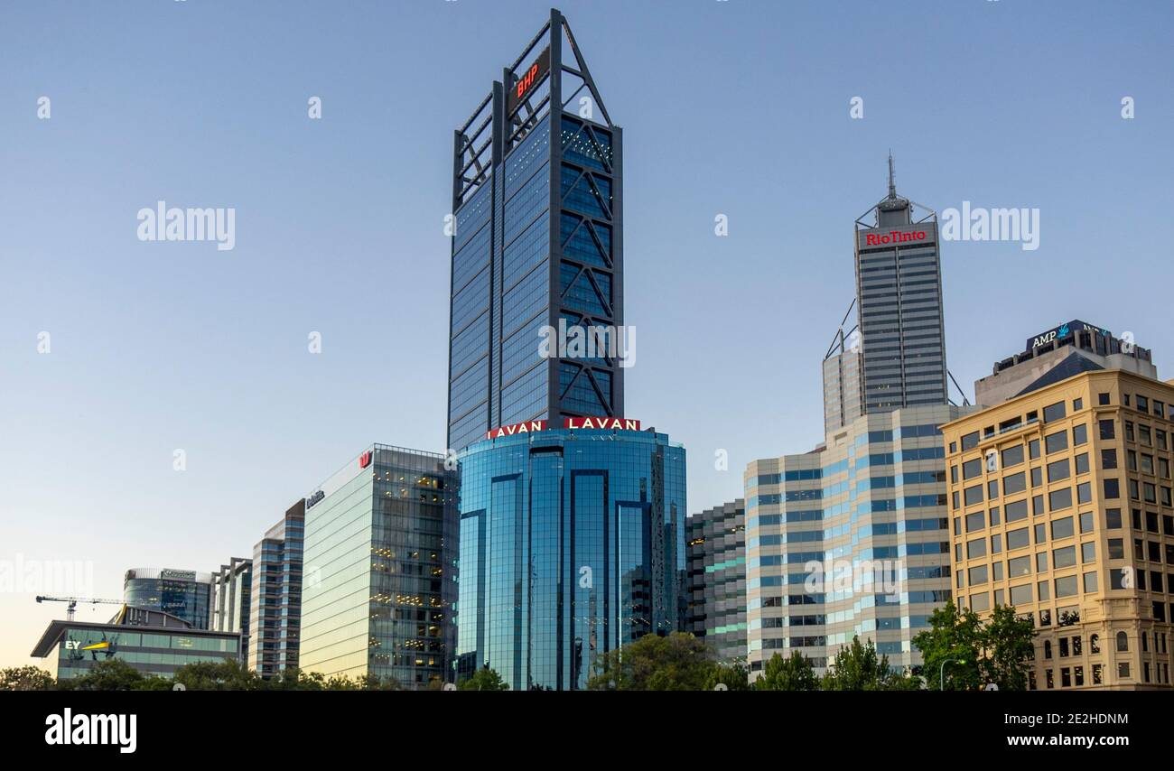 Modern office towers in Perth Western Australia Stock Photo - Alamy