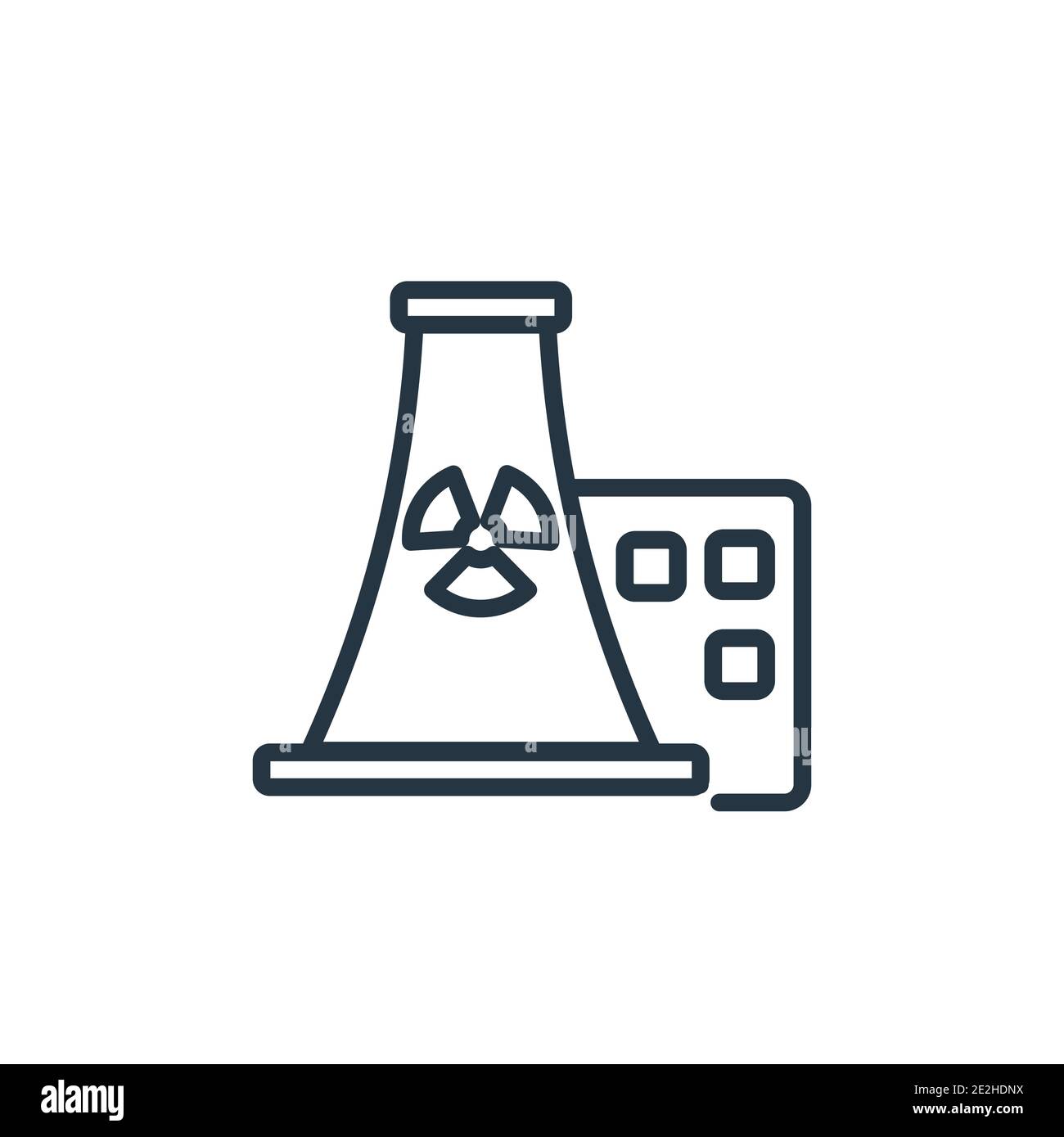 Nuclear plant outline vector icon. Thin line black nuclear plant icon ...