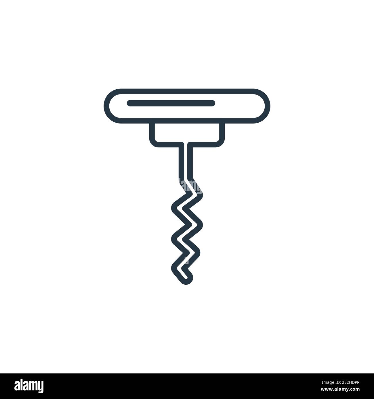 Corkscrew outline vector icon. Thin line black corkscrew icon, flat ...