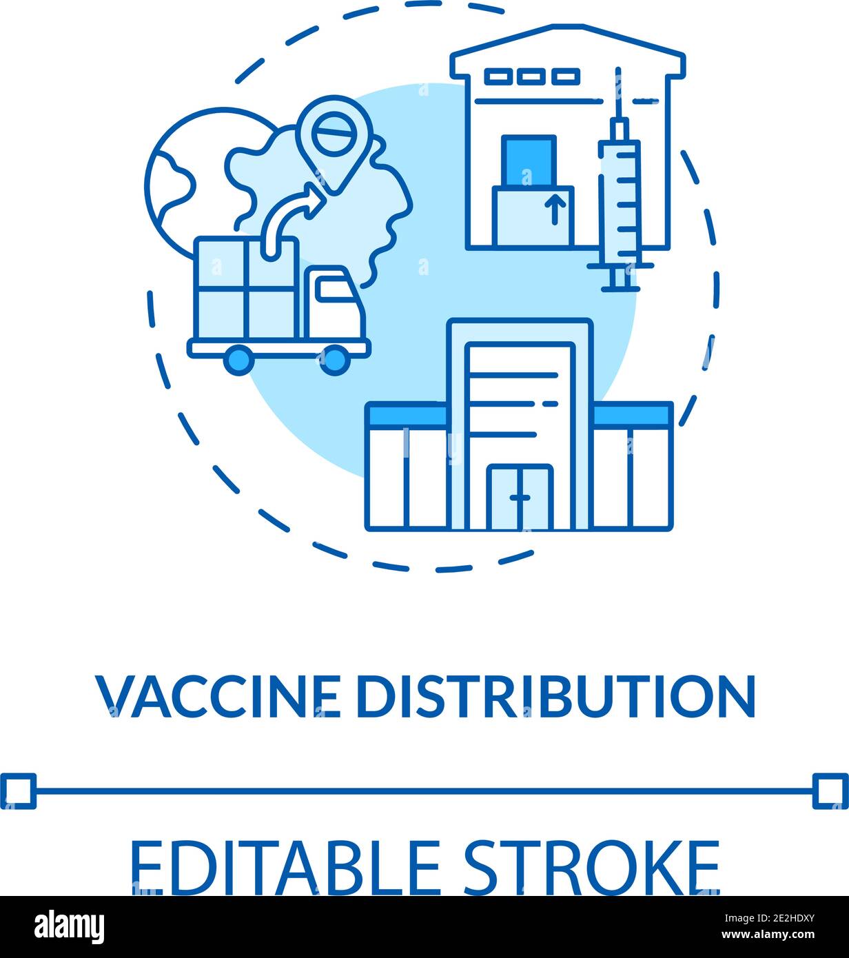 Vaccine distribution concept icon Stock Vector Image & Art - Alamy