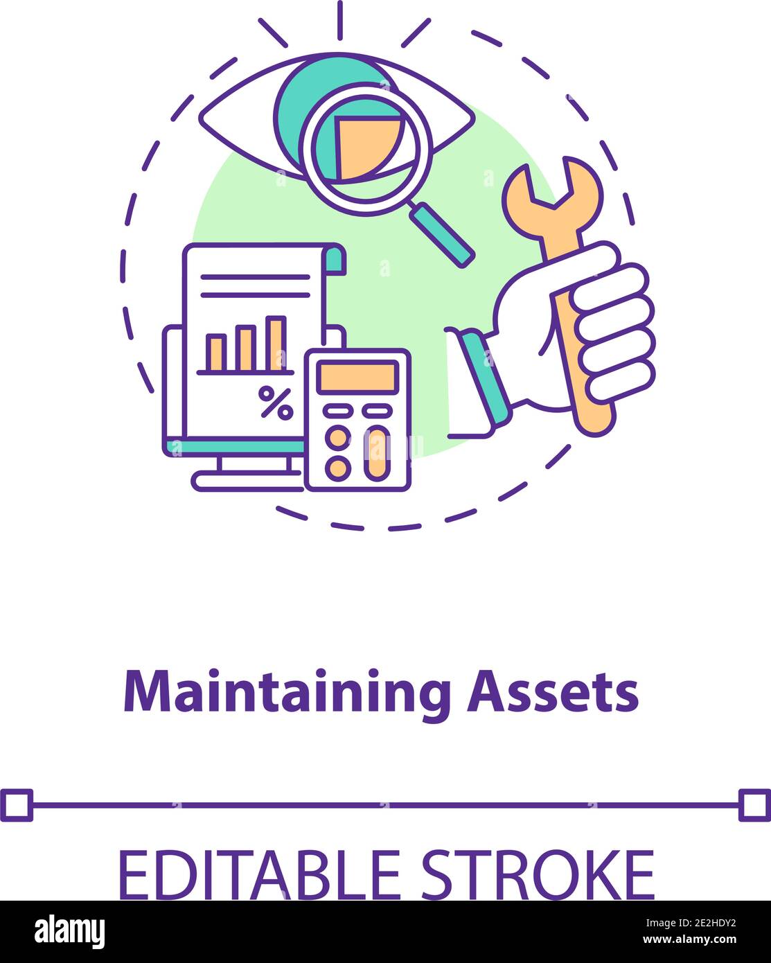 Maintaining assets concept icon Stock Vector Image & Art - Alamy