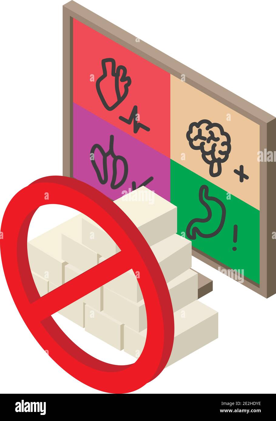 Diabetes prevention icon. Isometric illustration of diabetes prevention ...