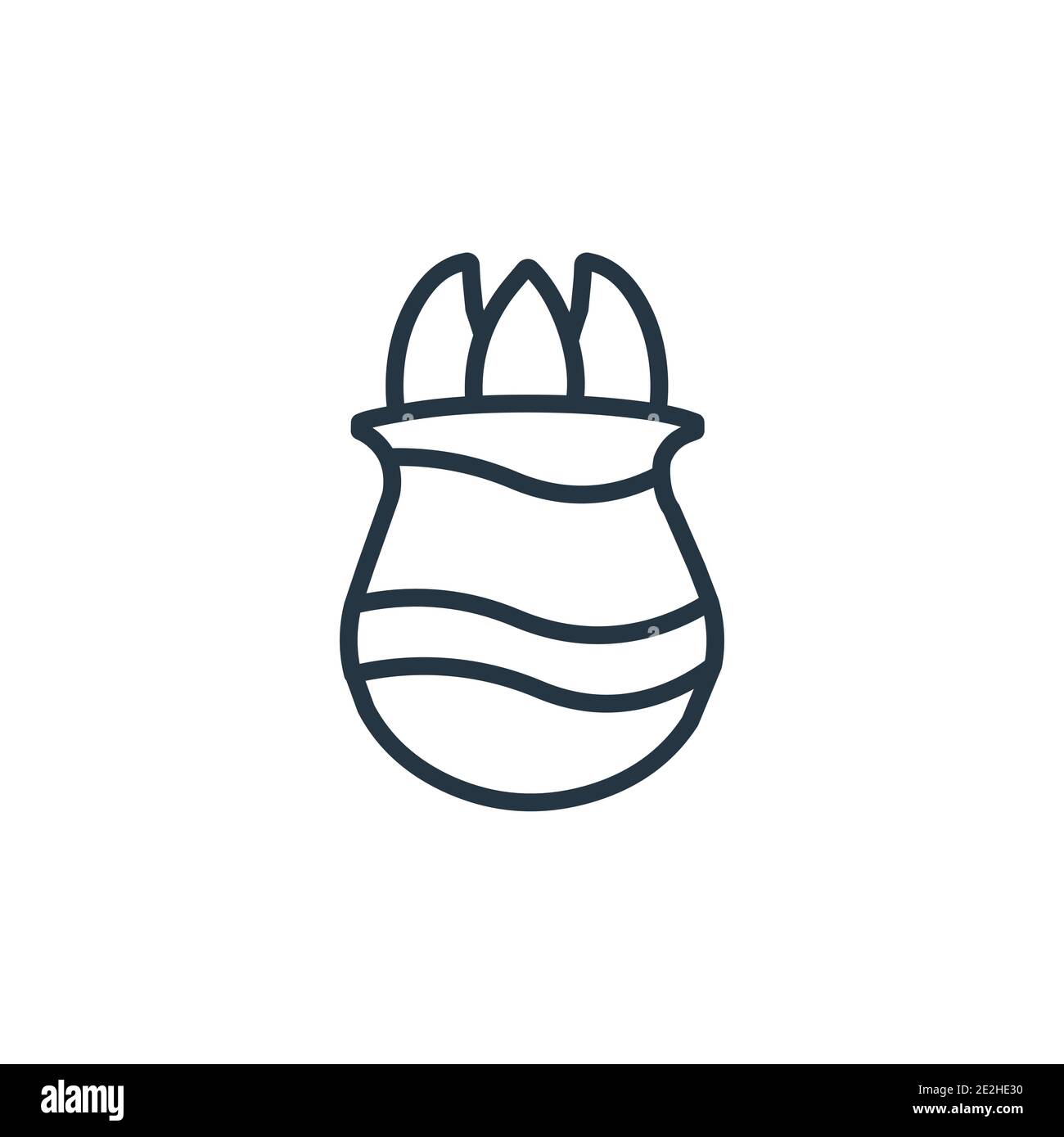 Ugadi outline vector icon. Thin line black ugadi icon, flat vector ...