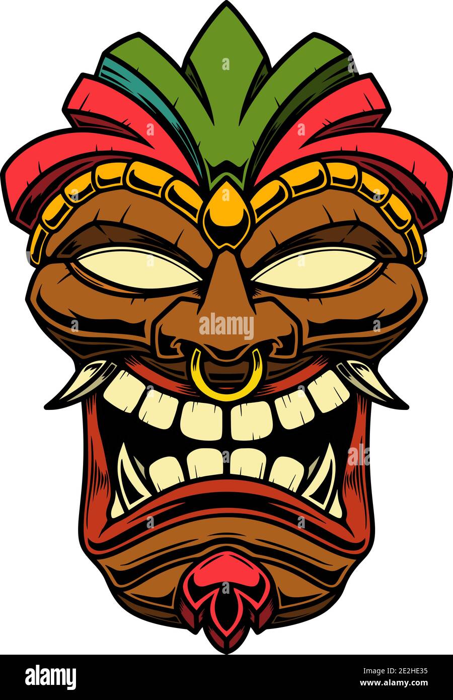 Tiki Head Cartoon