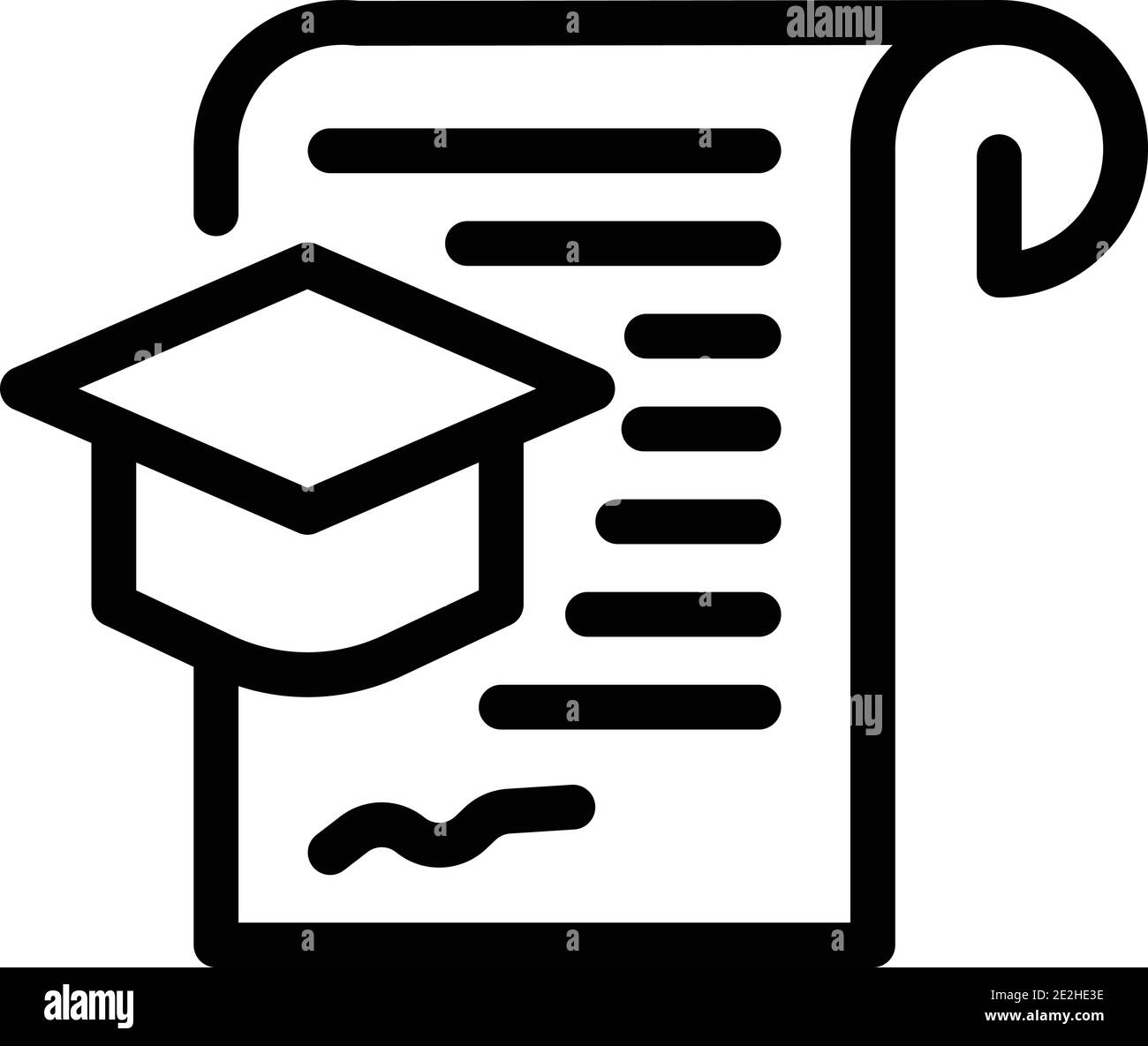 Degree document icon. Outline degree document vector icon for web ...